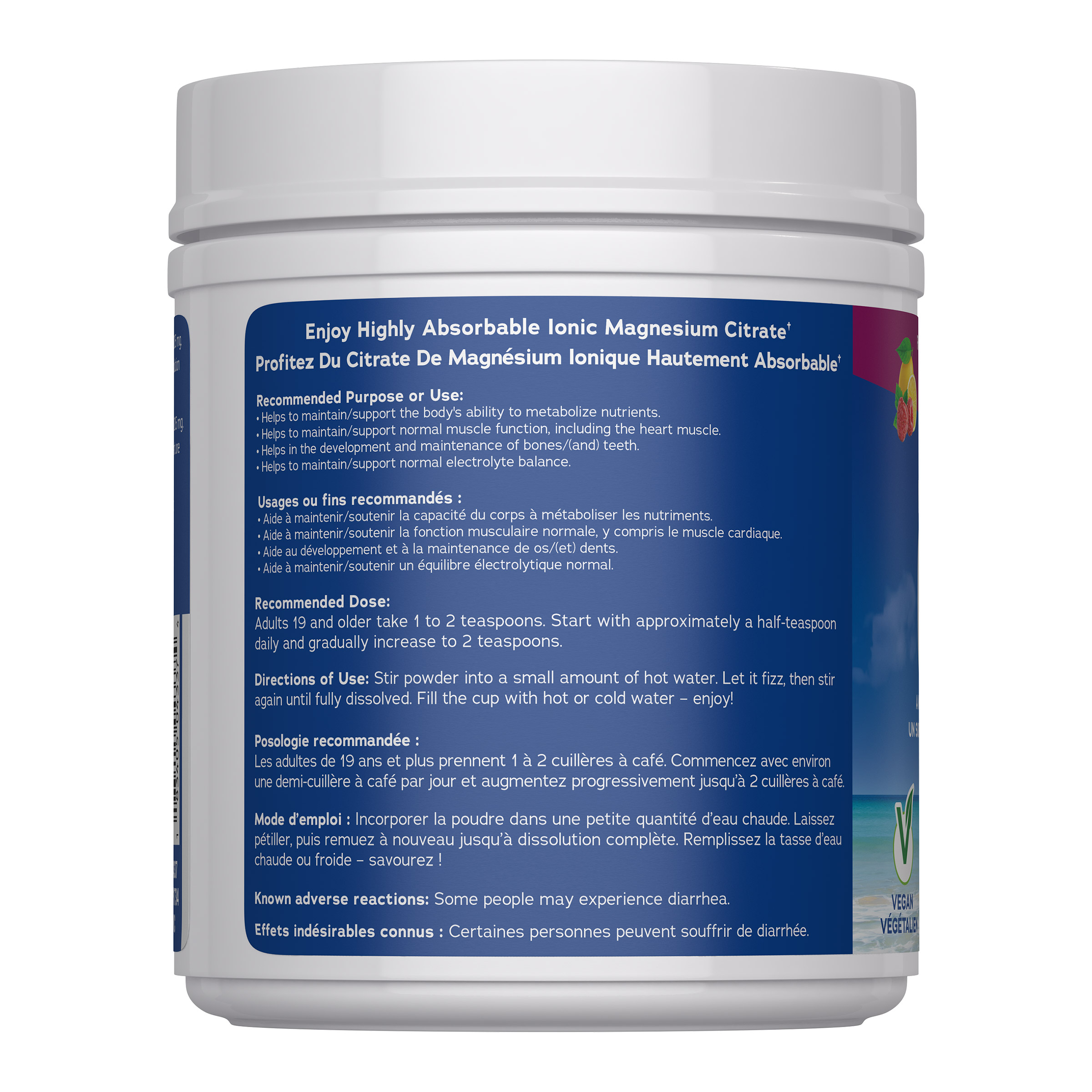 Natural Calm Magnesium Powder Raspberry Lemon - 567 g Powder | Costco