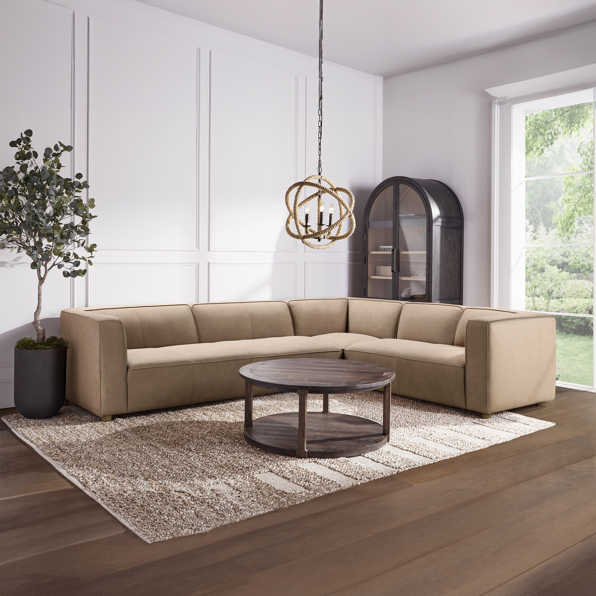 JoJo Fletcher Matteo Nubuck Leather Sectional | Costco