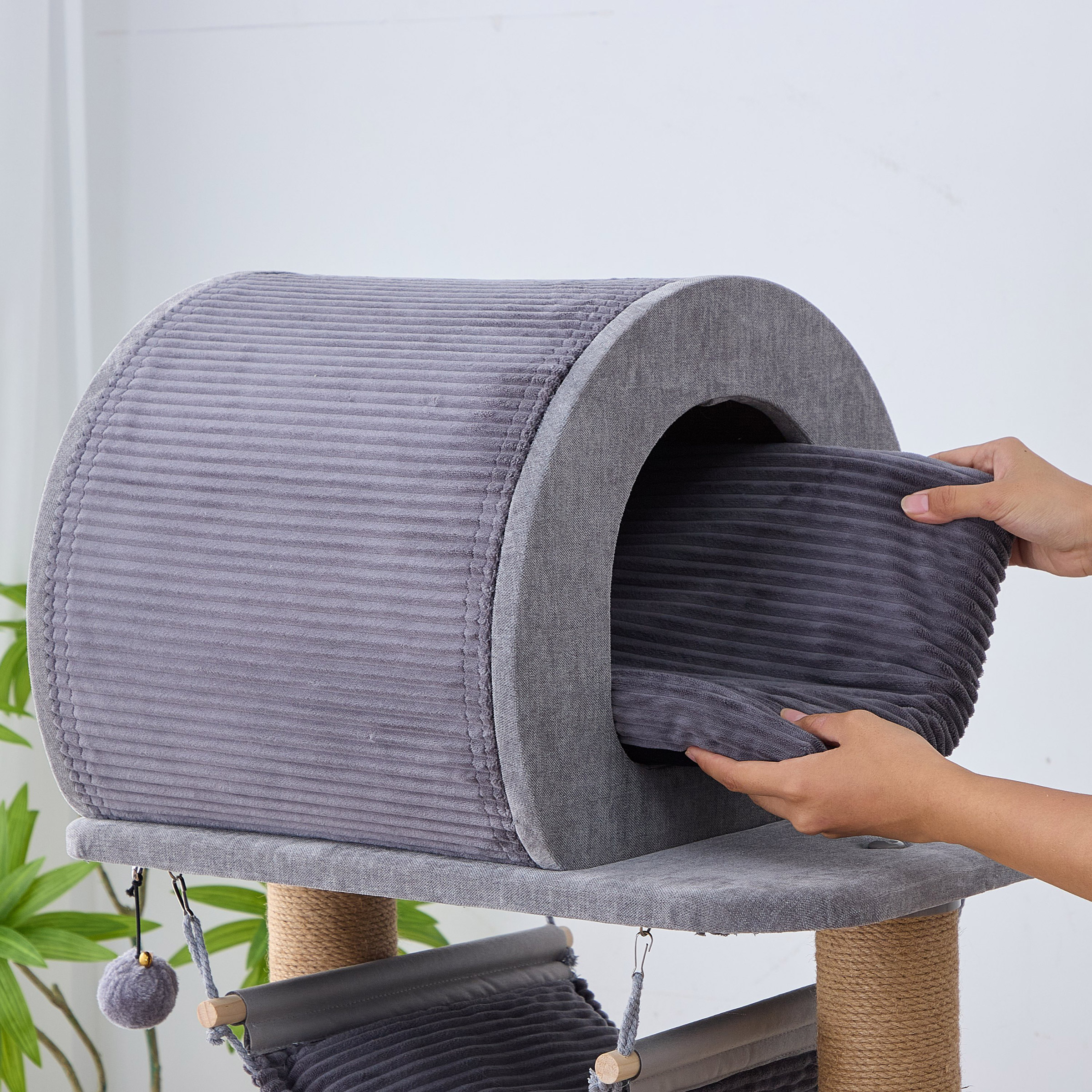 Catry Cascade Cat Tree, With 5 Levels and Condo, Gray | Costco