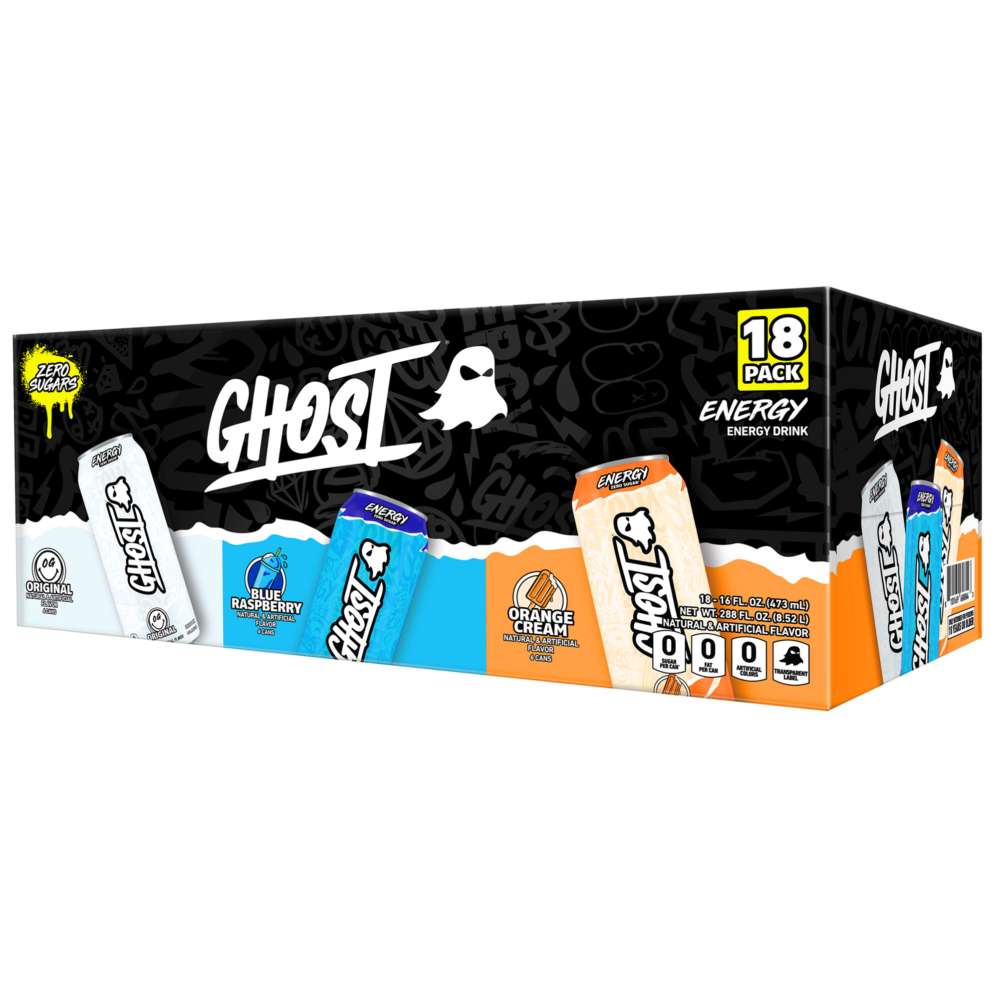 Ghost Energy Drink, Variety Pack, 16 fl oz, 18-count | Costco