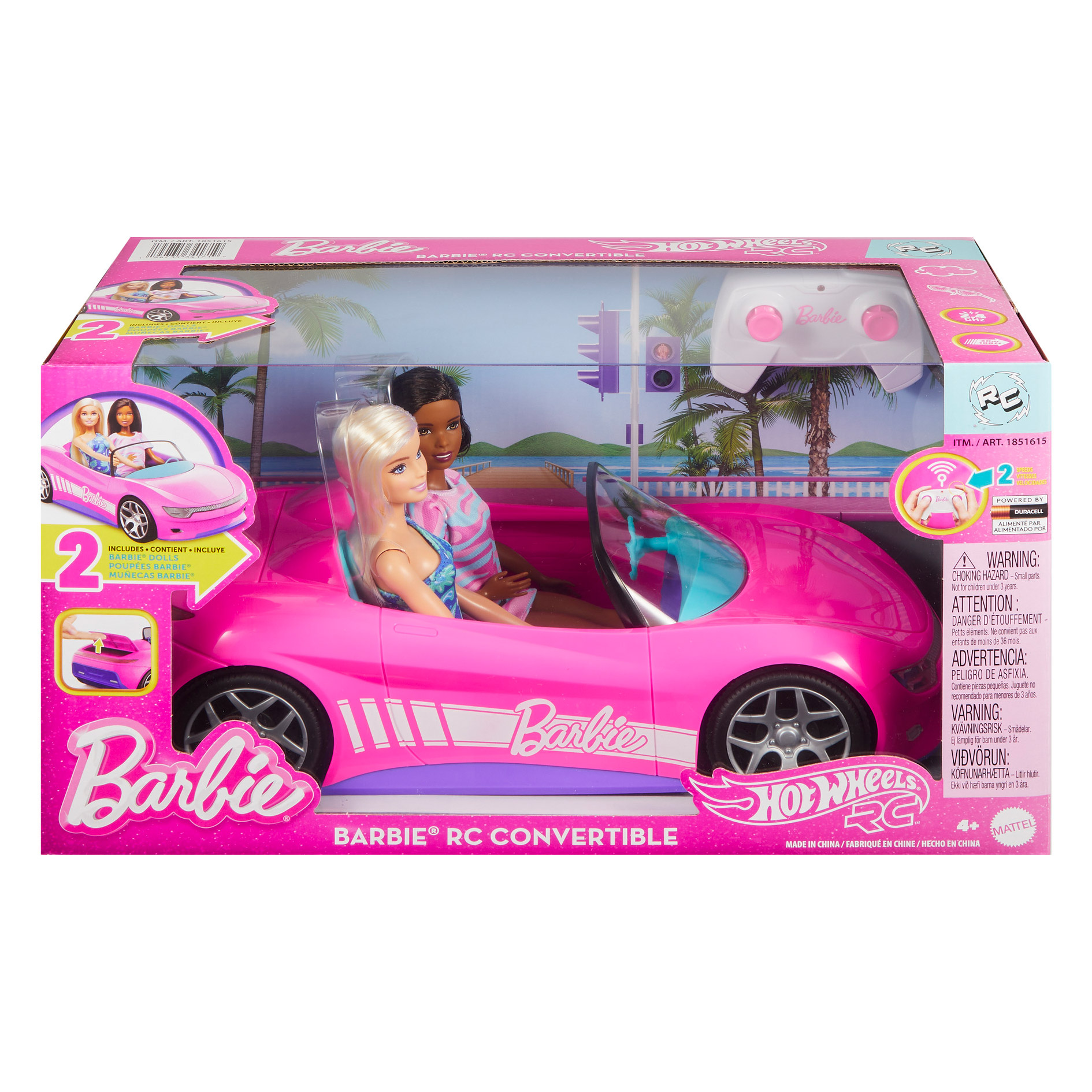 Hot Wheels Remote Control Barbie Convertible with 2 Dolls | Costco
