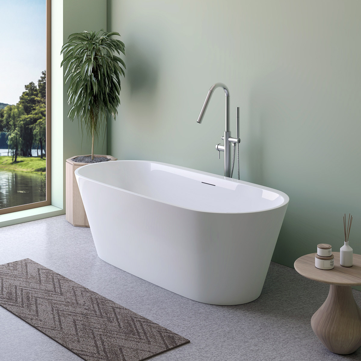 Appollo Wendy 67 in. Glossy White Bath Tub | Costco