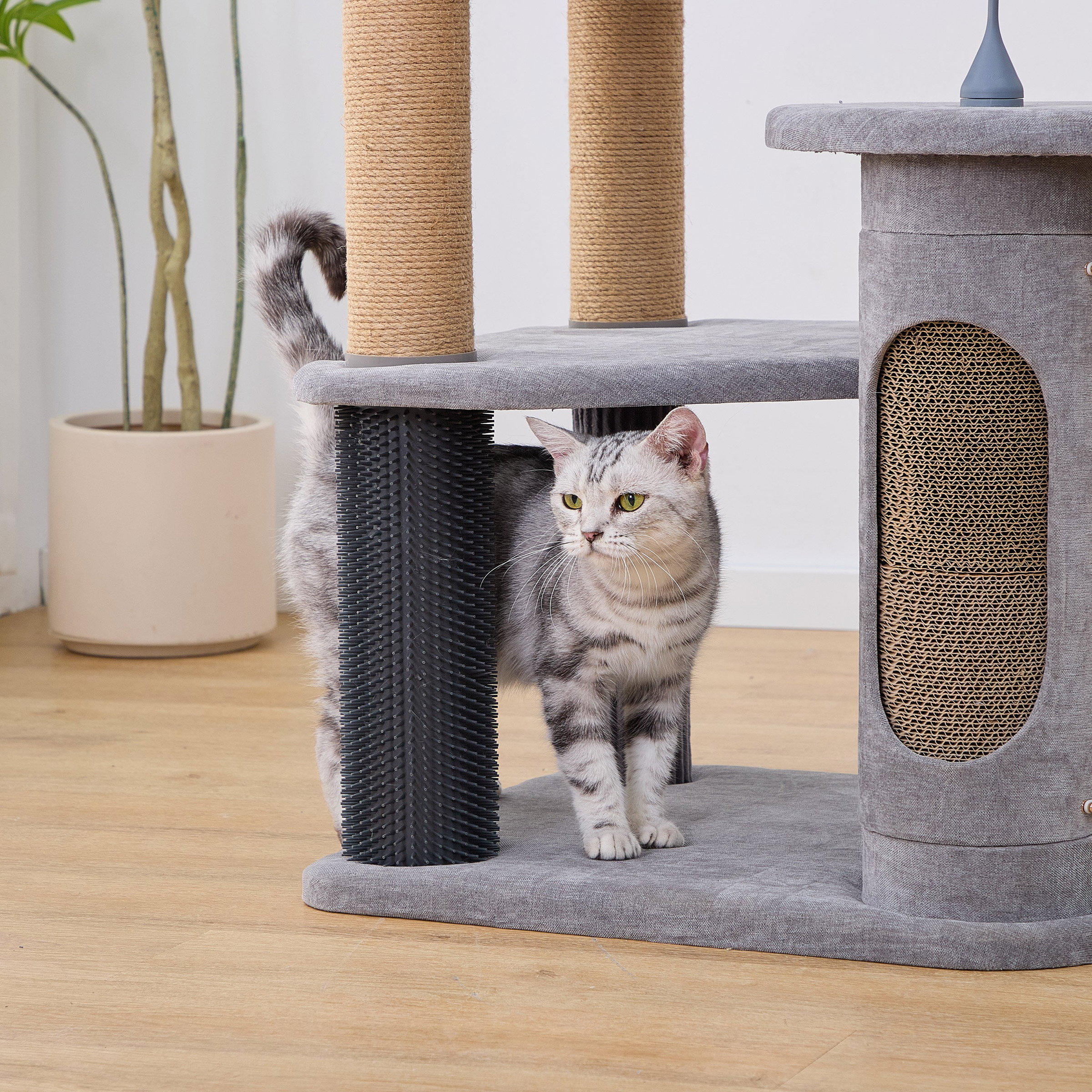 Catry Cascade Cat Tree, With 5 Levels and Condo, Gray | Costco