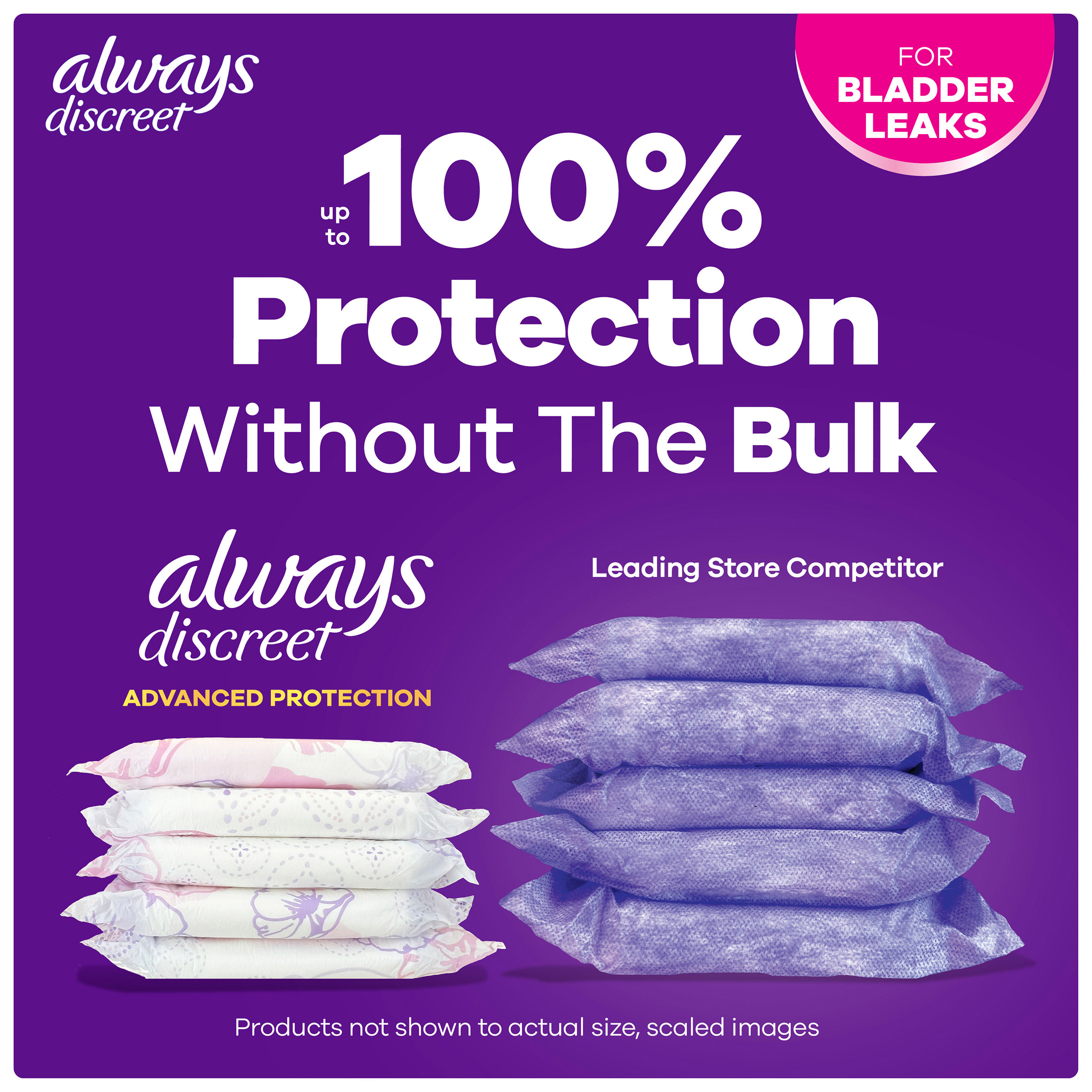 Always Discreet Advanced Protection Incontinence Pads for Women ...