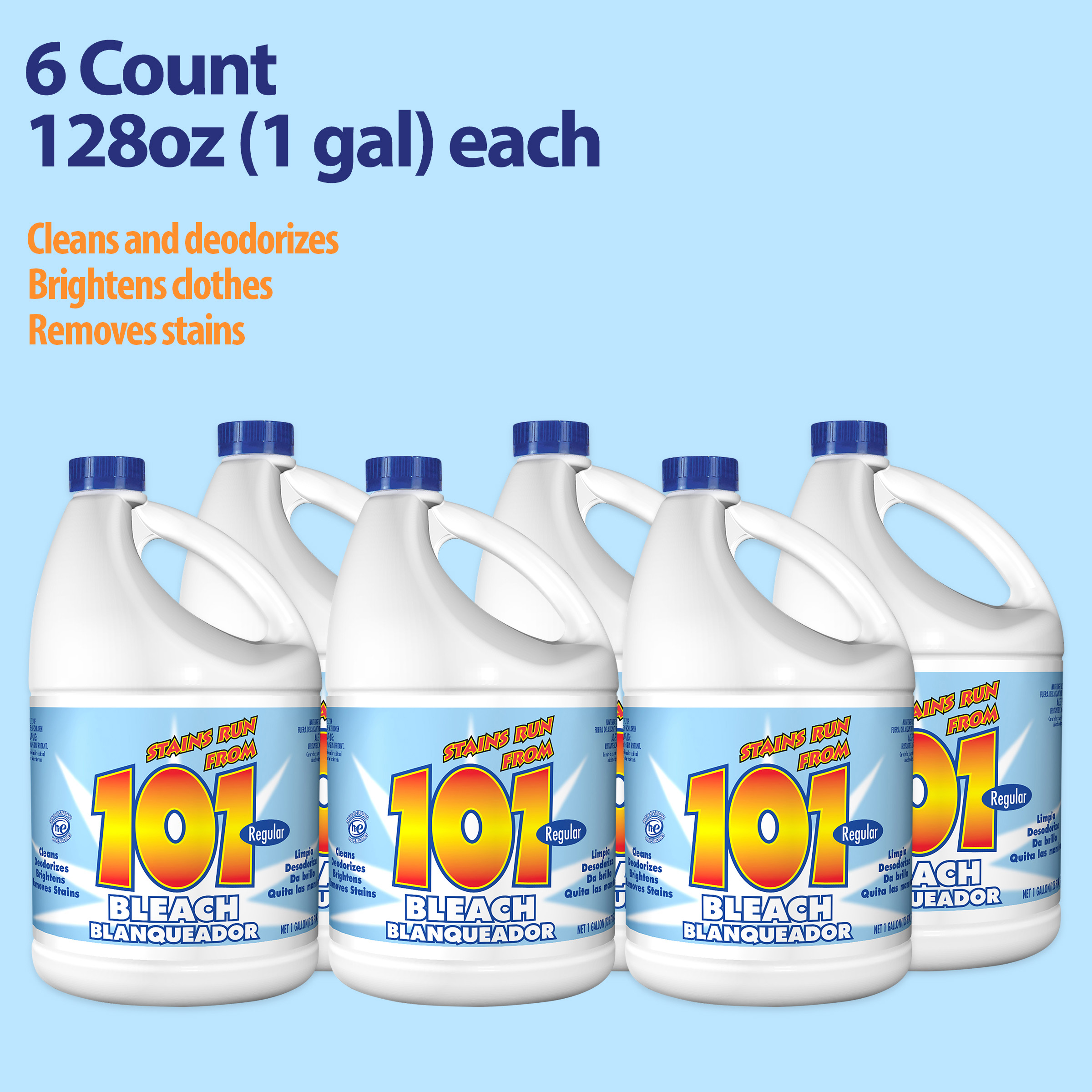 Austin's 101 Bleach, Regular Strength, 1 Gallon, 6 ct | Costco
