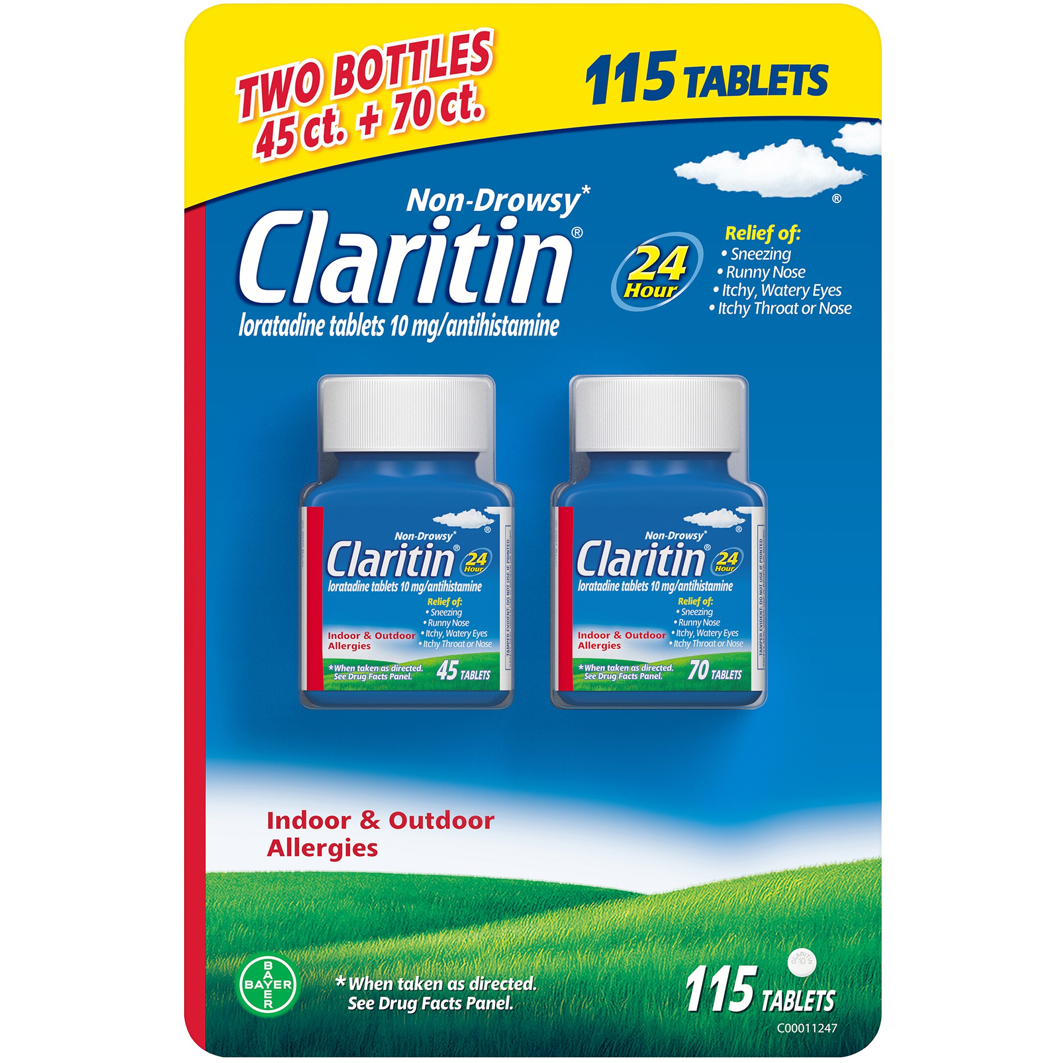 Claritin Non-Drowsy 24 Hour Allergy Tablets, 115 ct | Costco