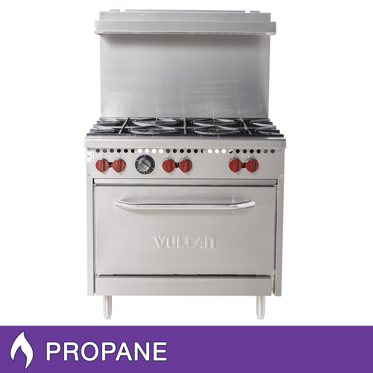 Vulcan 36 in. Stainless Steel Propane Commercial Freestanding 6 Burner ...