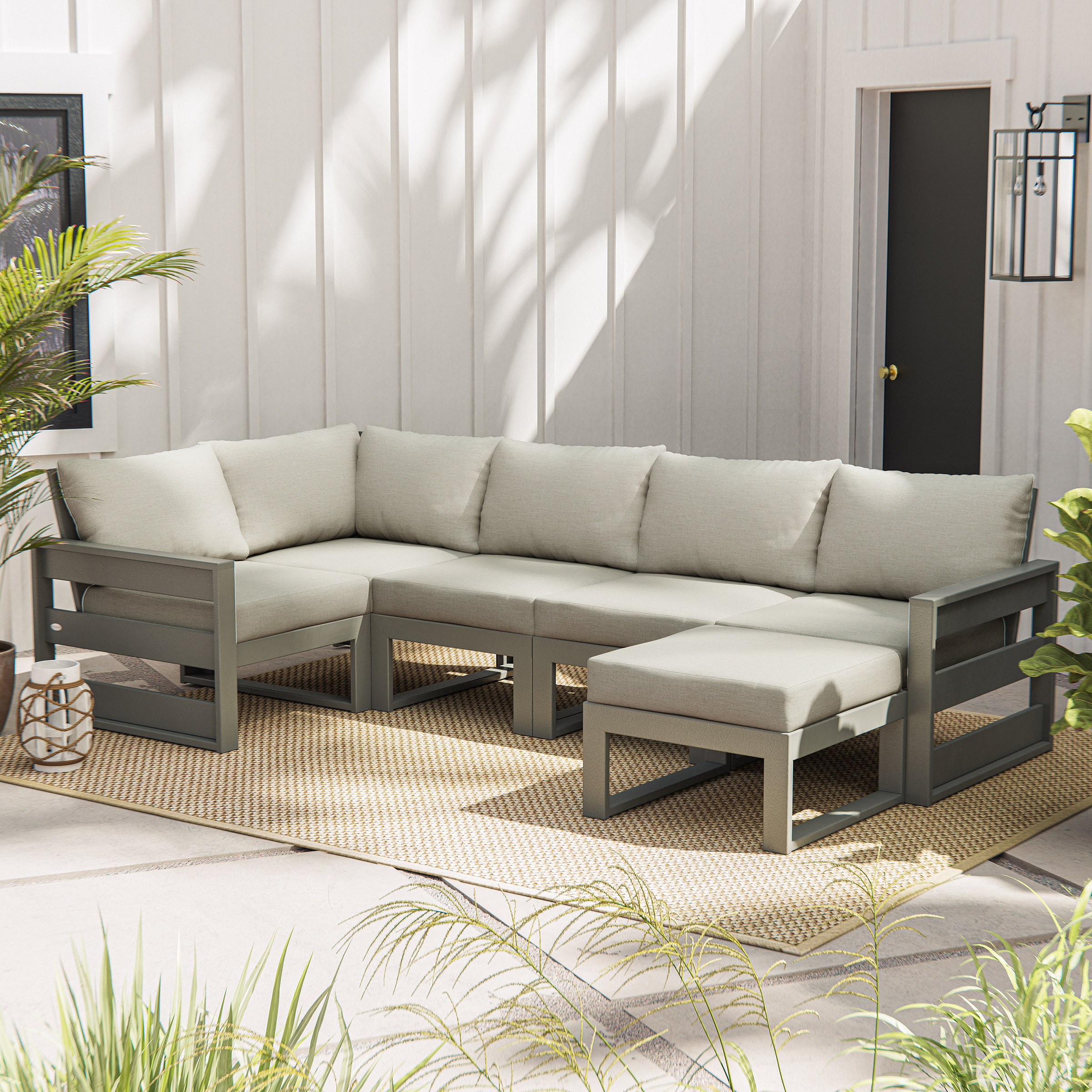 POLYWOOD Westport 6-piece Outdoor Patio Modular Deep Seating Set | Costco