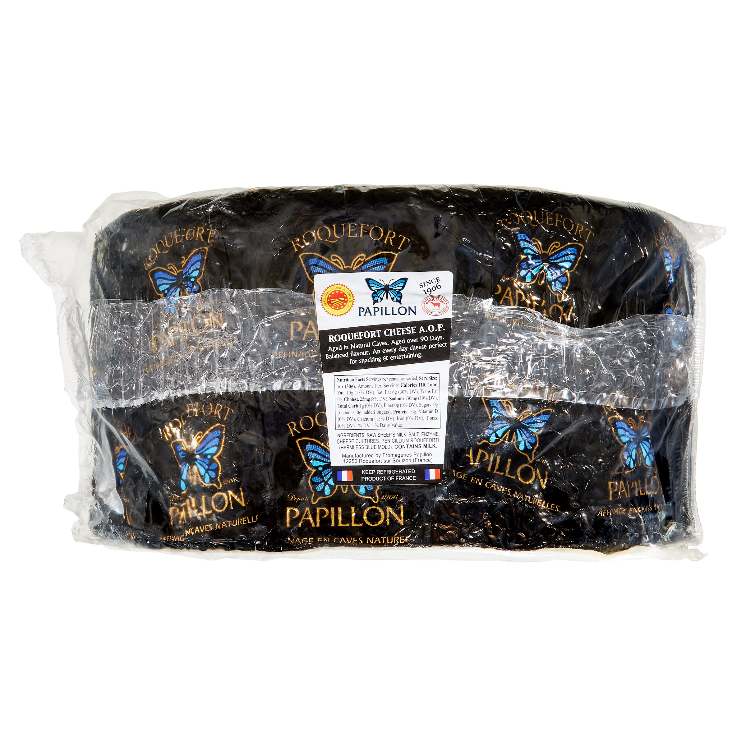 Papillon Roquefort Cheese, Half Wheel, 3 lbs. Total | Costco
