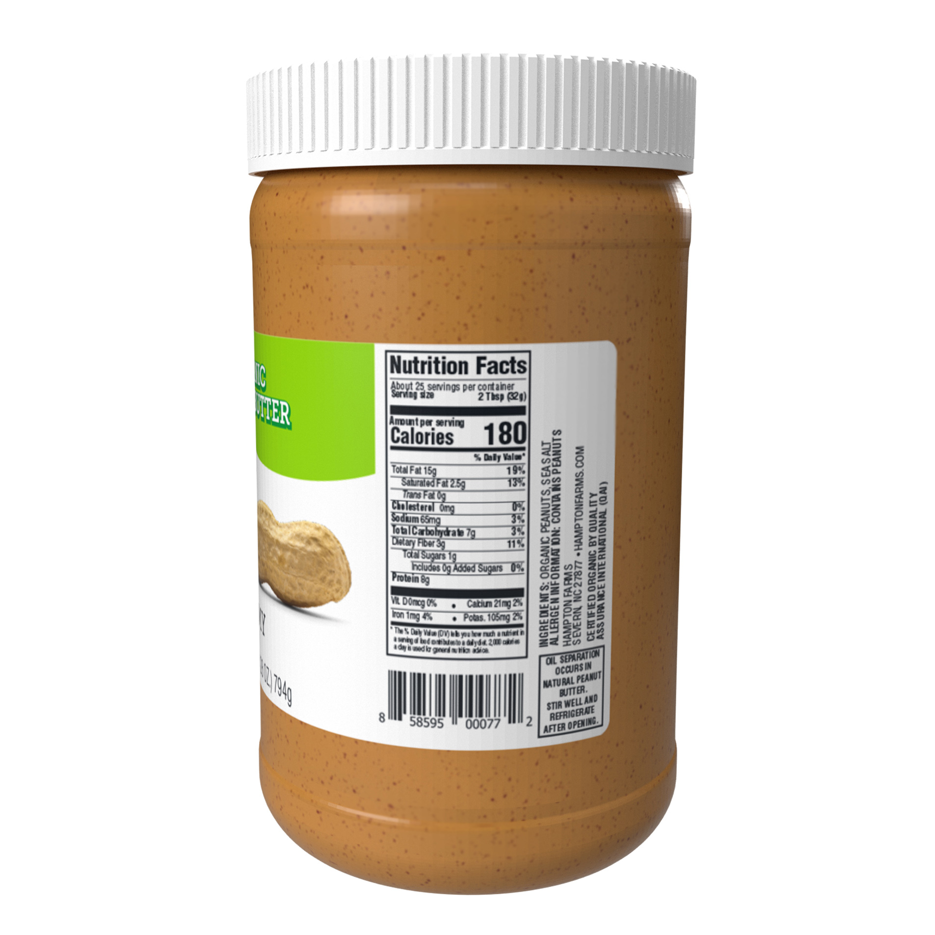 Naturally More Organic Peanut Butter, Creamy, 28 oz, 2-count | Costco