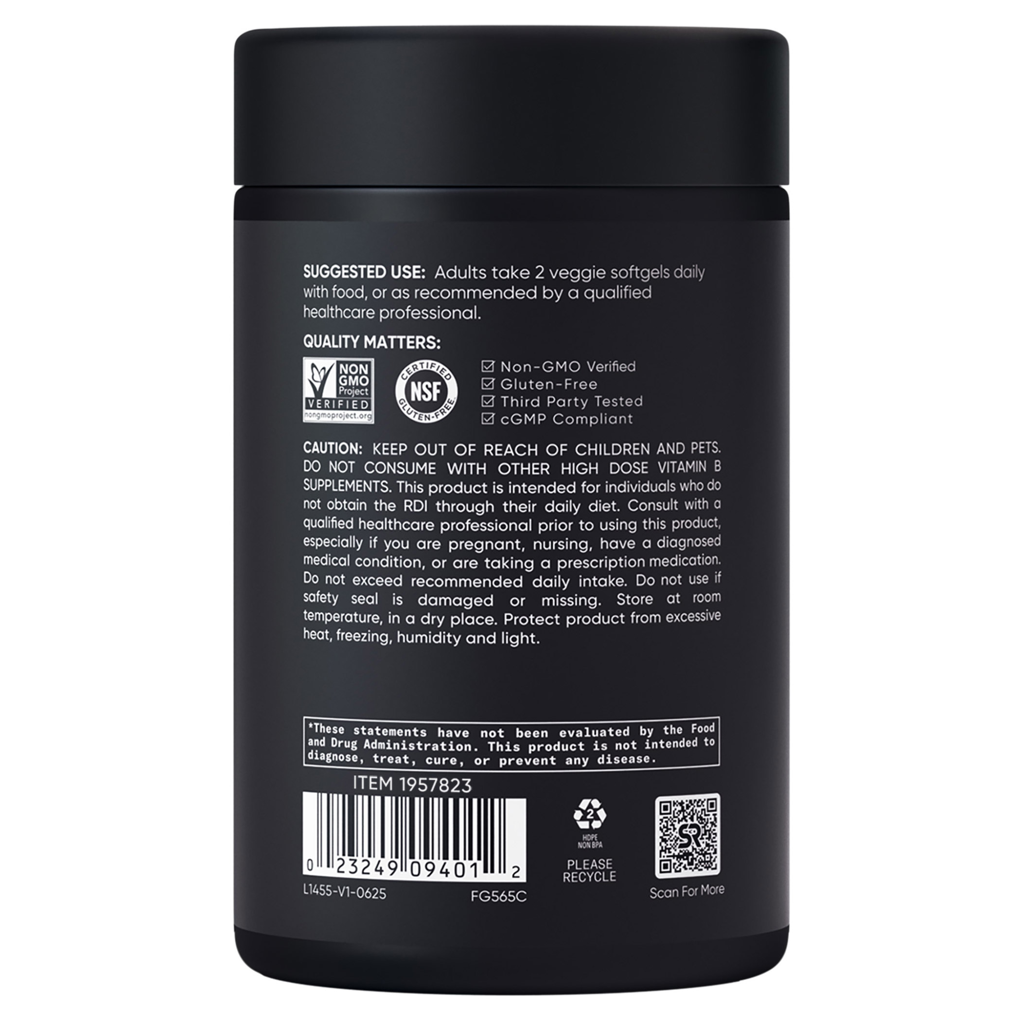 Sports Research Vitamin B Complex, 180 Veggie Soft Gels | Costco