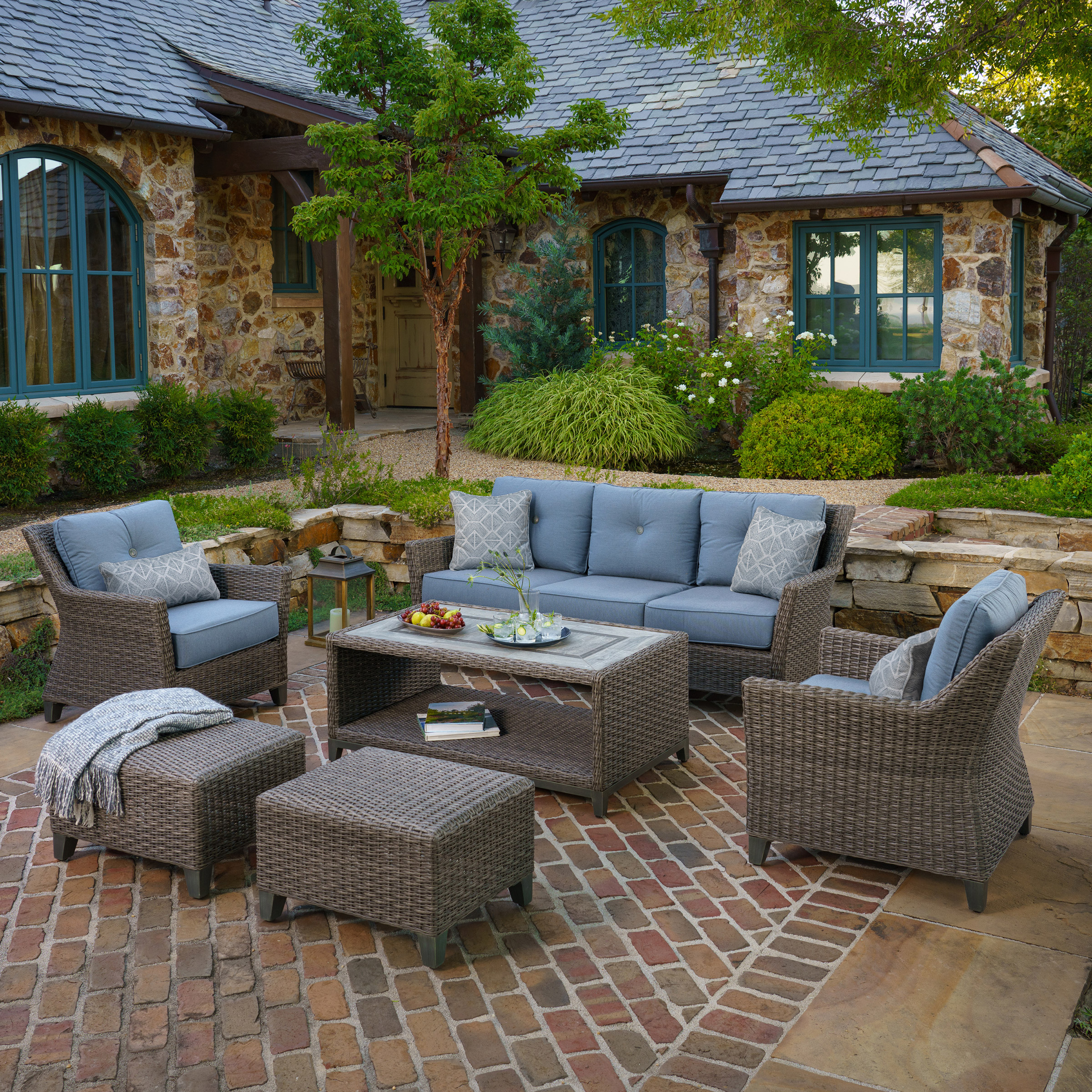 Outdoor Wicker Patio Furniture Costco SunVilla Vineyard 7 Piece Wicker