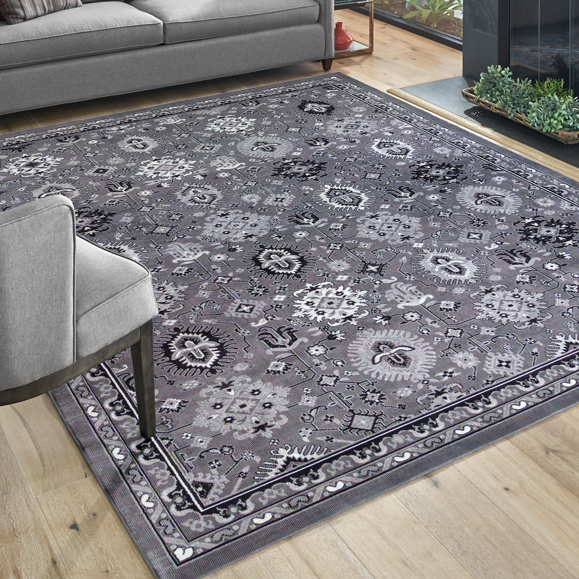 Carmen Rug Collection, Boleyn, Gray, 6 ft. 6 in. x 9 ft. 6 in. | Costco
