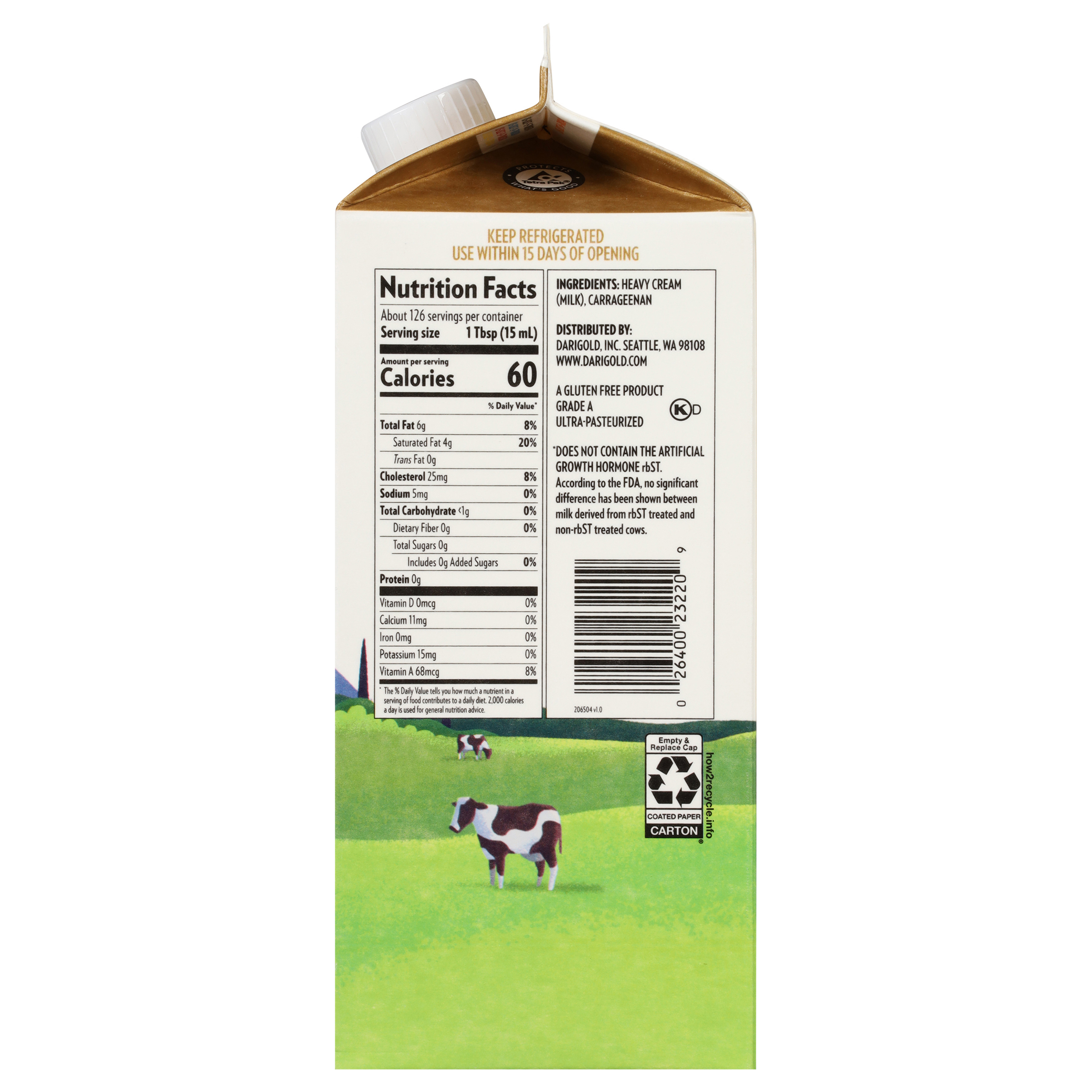 Darigold Heavy Whipping Cream, Half Gallon | Costco