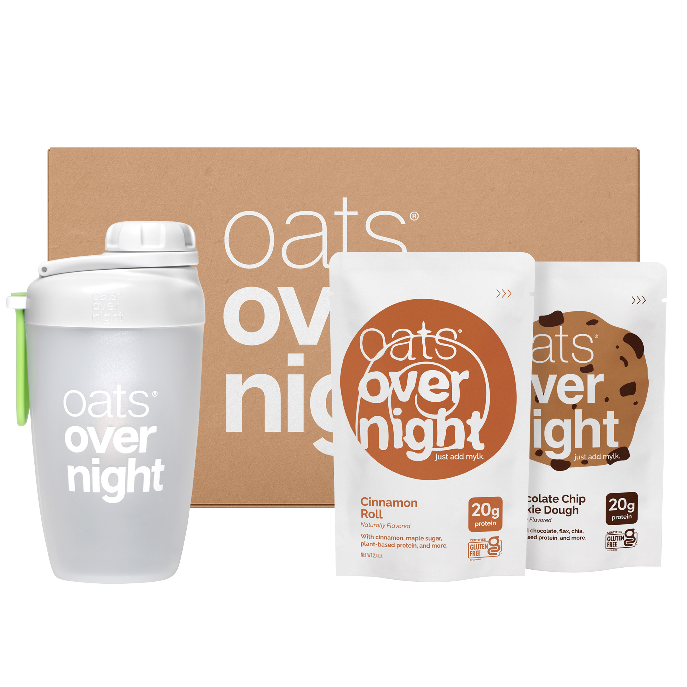 Oats Overnight, 20g Protein Shake, Cookie Dough & Cinnamon Roll 14-pack ...