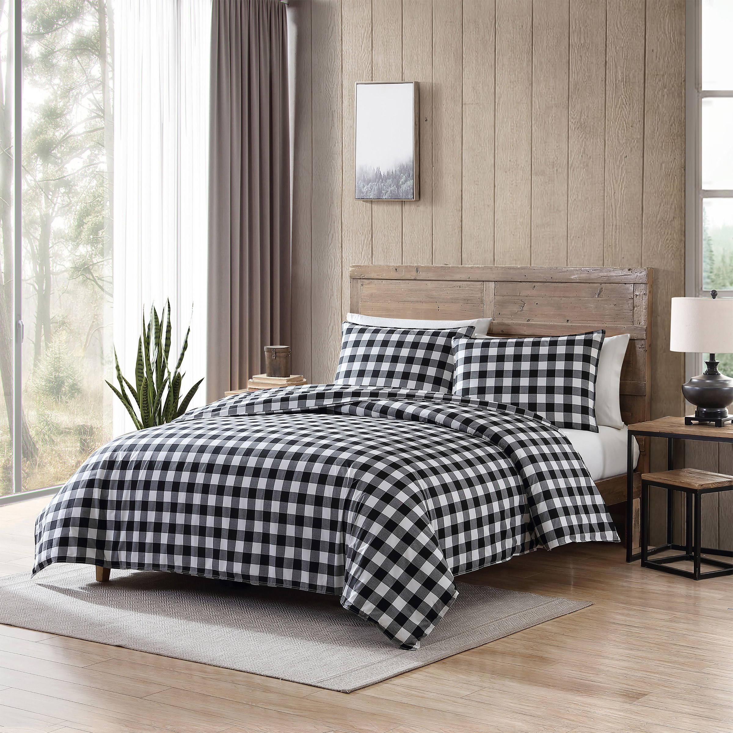 Eddie Bauer Home - Mountain Plaid Black Comforter Set | Costco
