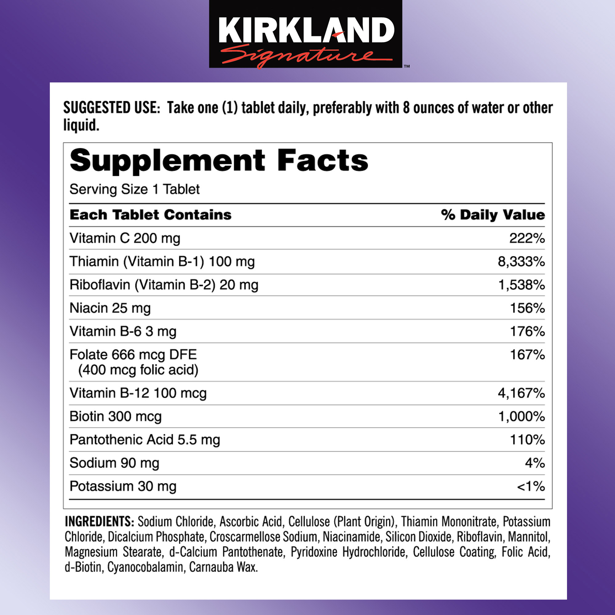Kirkland Signature Super B-Complex with Electrolytes, 500 ct | Costco