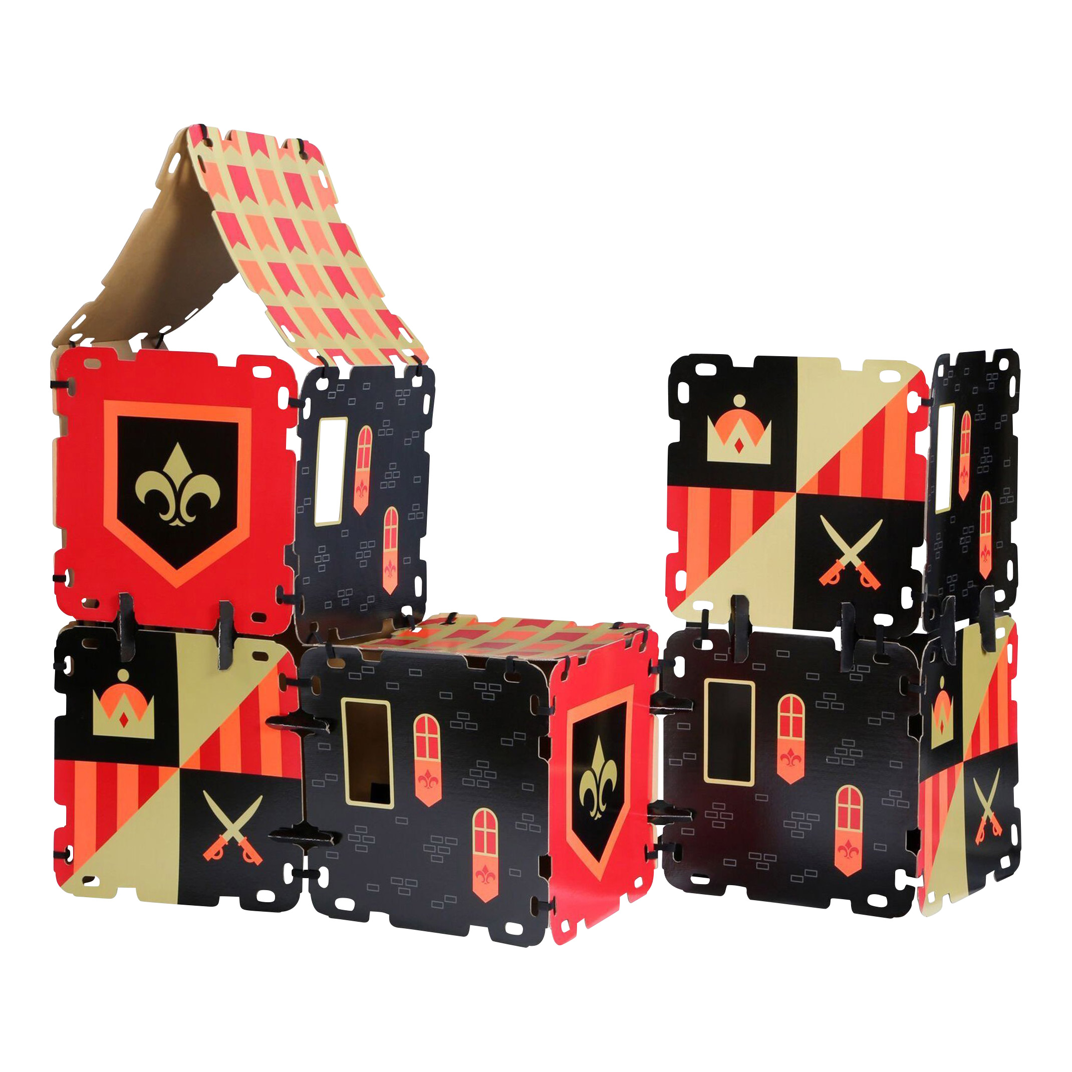 FAO Schwarz 16 Piece Medieval Times Cardboard Castle Fort Set | Costco