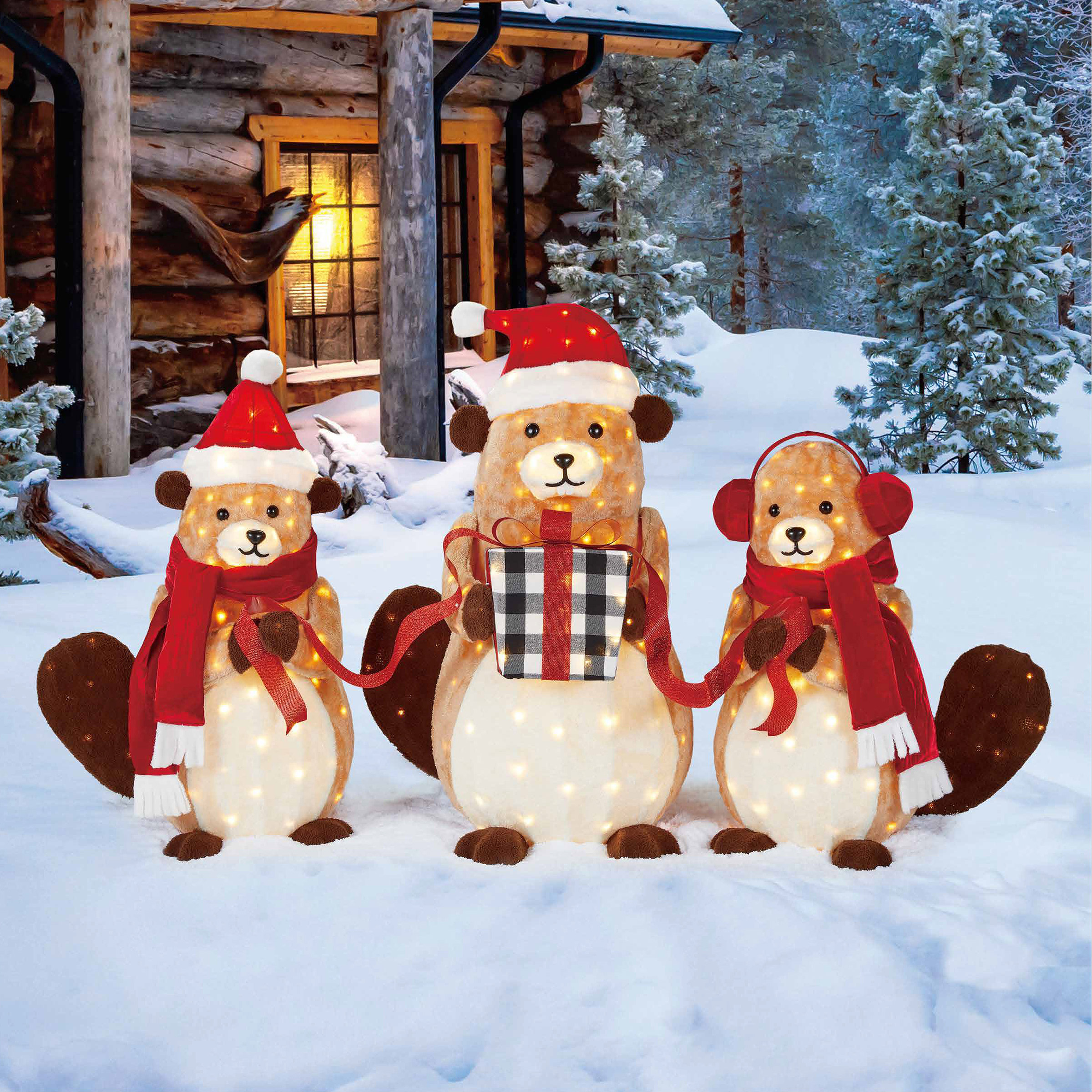 Christmas Beavers with Gift Box Set of 3 | Costco