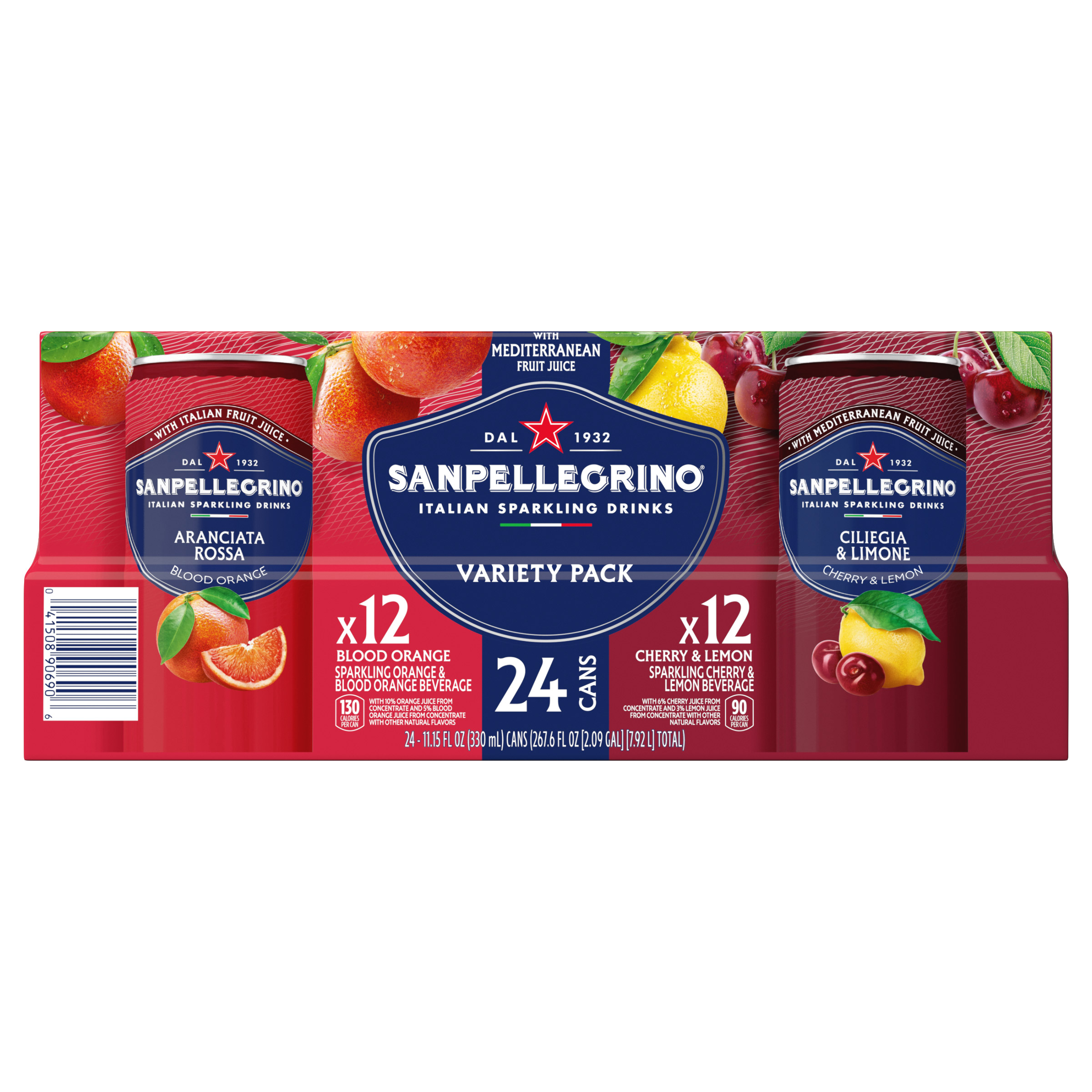 San Pellegrino Italian Sparkling Drink, Variety Pack, 11.15 fl oz, 24 ...