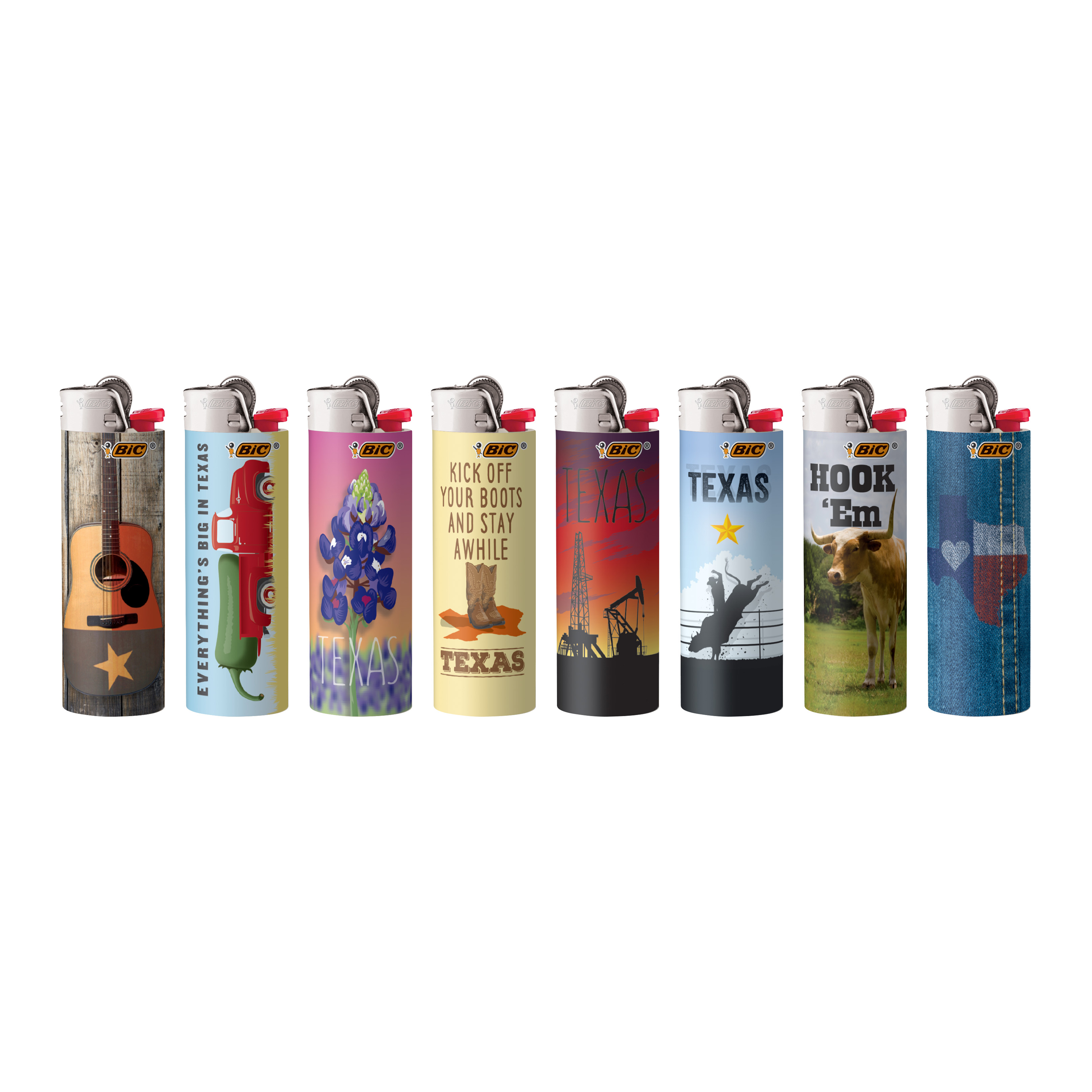 BIC Maxi Pocket Lighter, Special Edition Texas Collection, Assorted ...