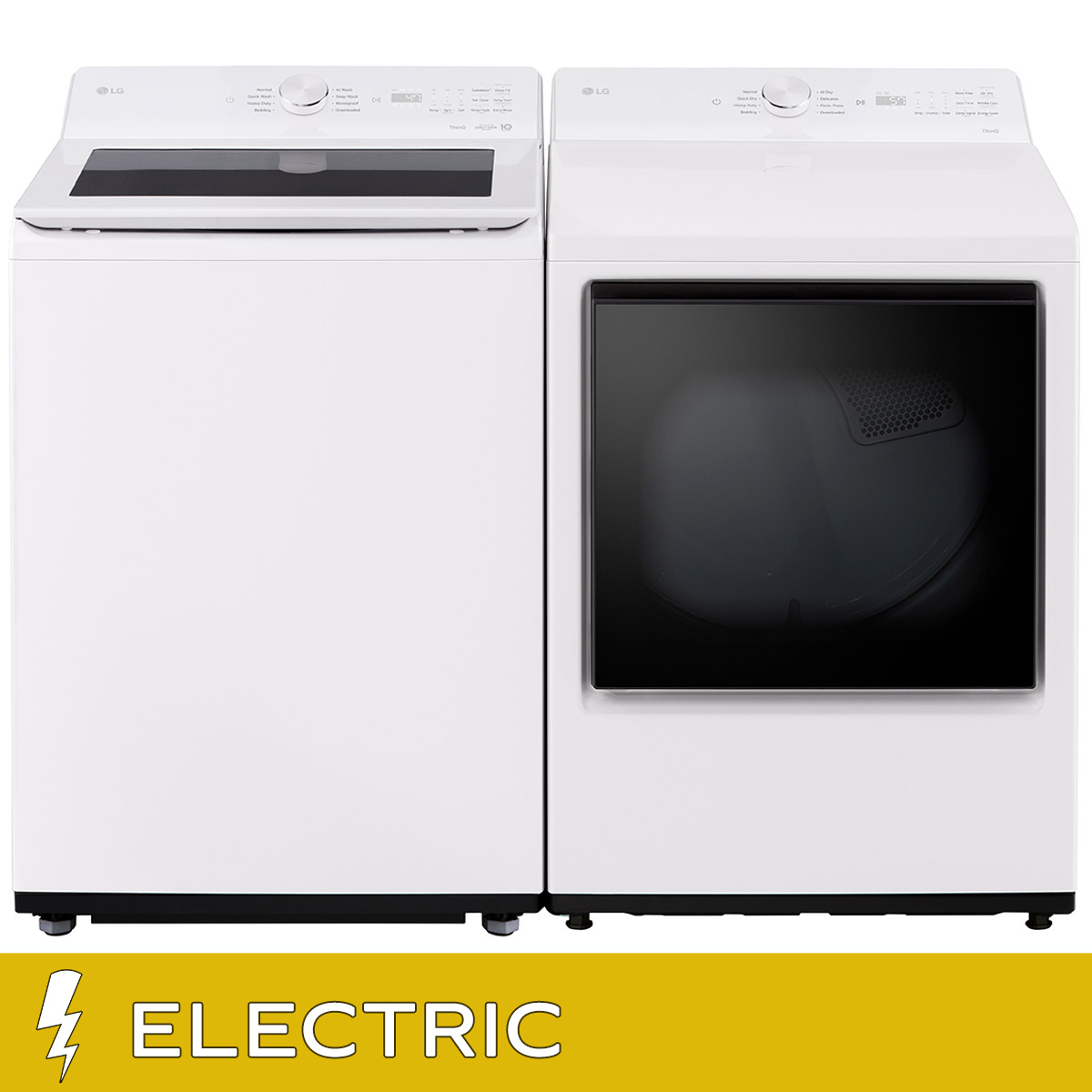 LG 4.8 cu. ft. Top Load Washer with Agitator and 7.3 cu. ft. Rear ...