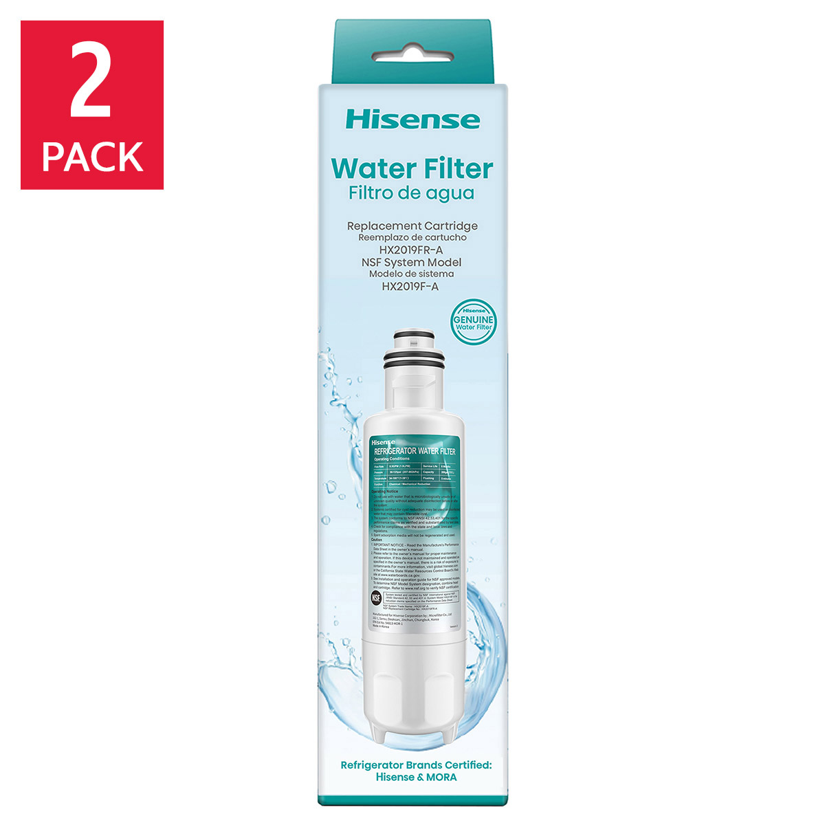 Hisense Refrigerator Water Filter, 2 pack | Costco