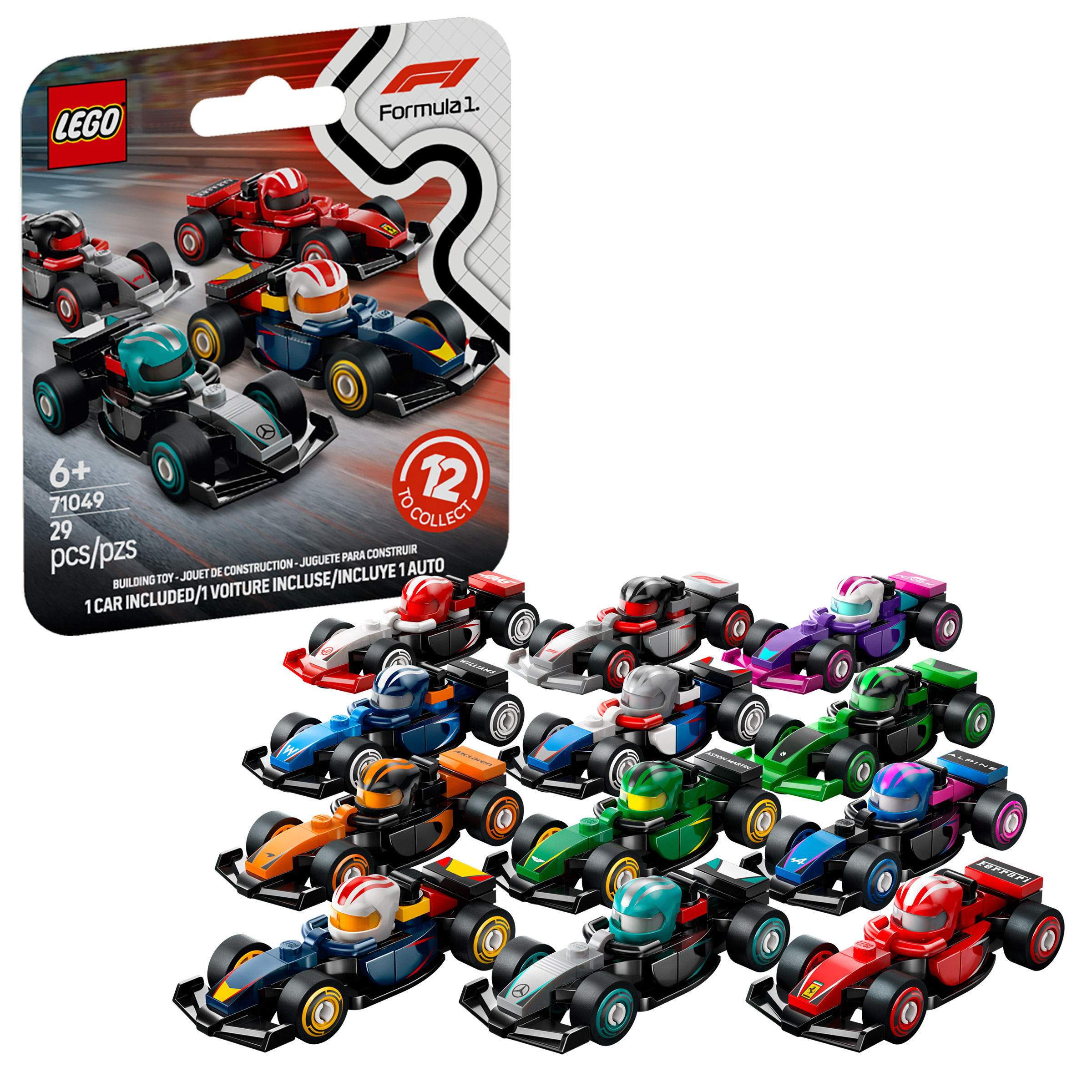 LEGO F1 Collectible Race Cars Building Kit (case of 36) 71049 | Costco