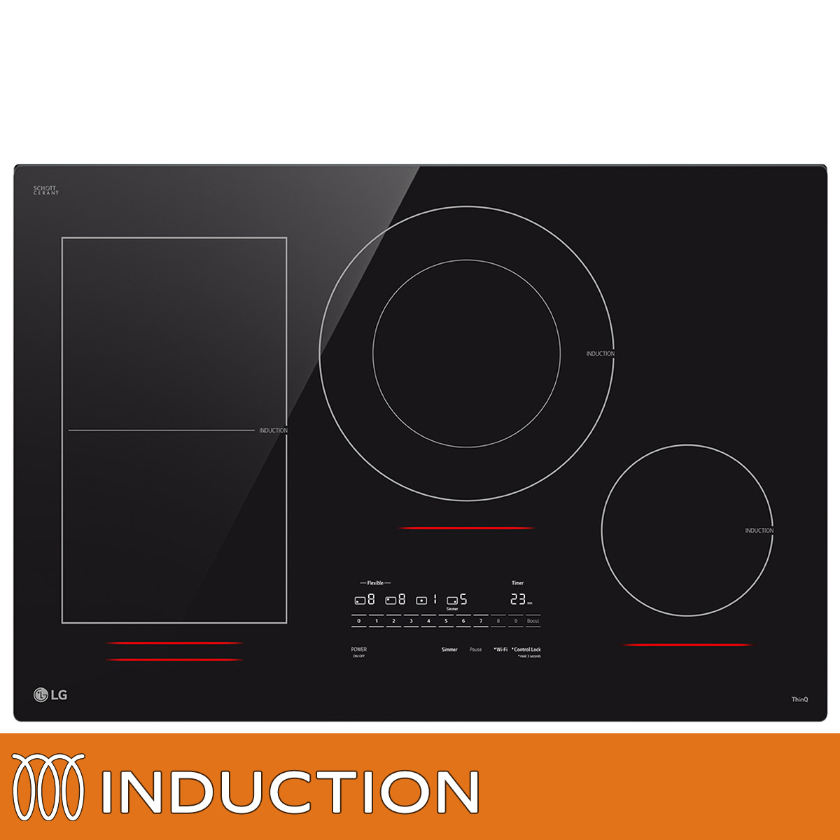 LG 30 in. Black Induction 4 Element Cooktop with SmoothTouch Glass ...