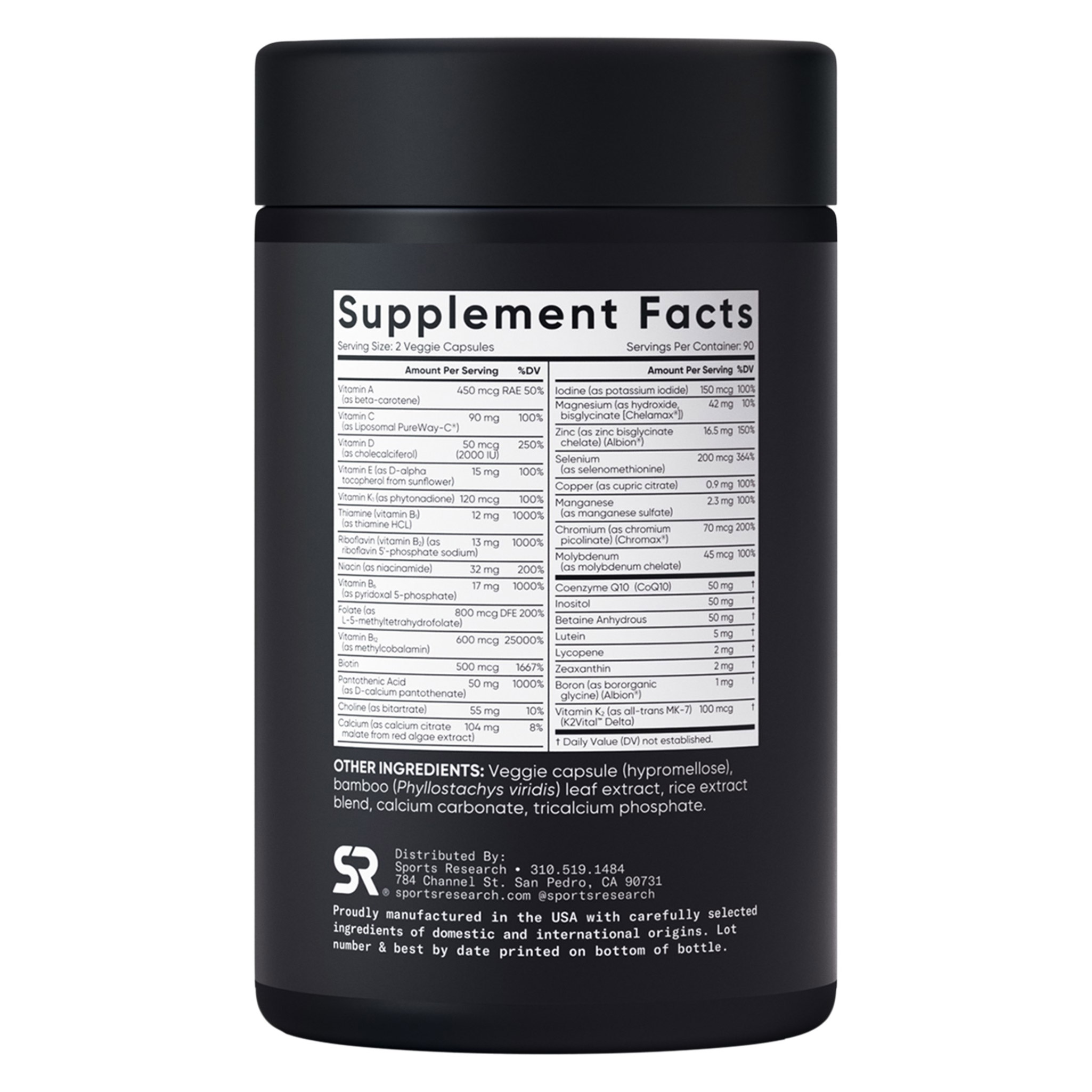 Sports Research Advanced Multivitamin, 180 Veggie Capsules | Costco