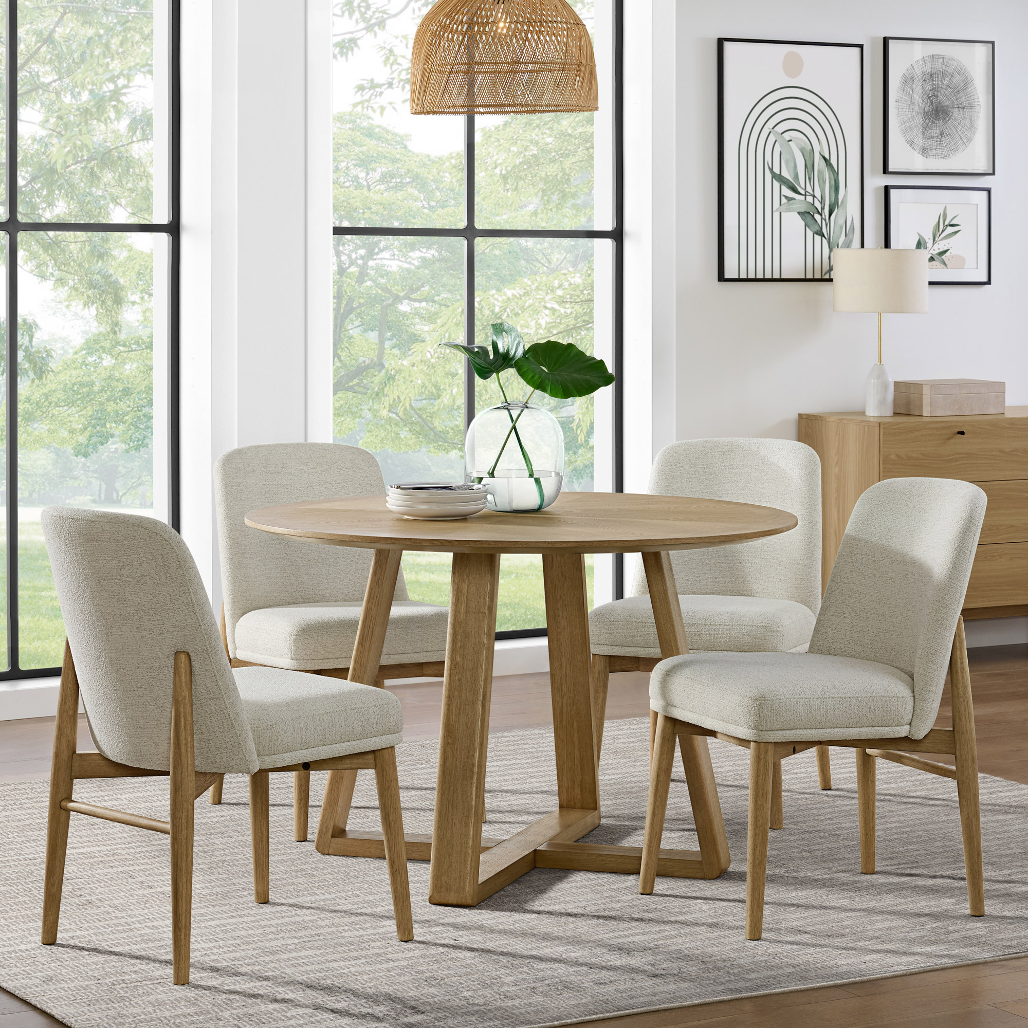 Florence 48” Round Dining Table and 4 Chairs | Costco