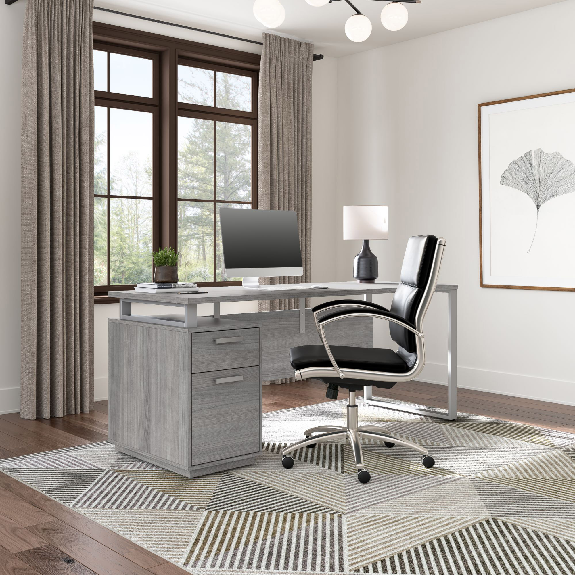 Bestar Panorama Computer Desk with Drawers | Costco