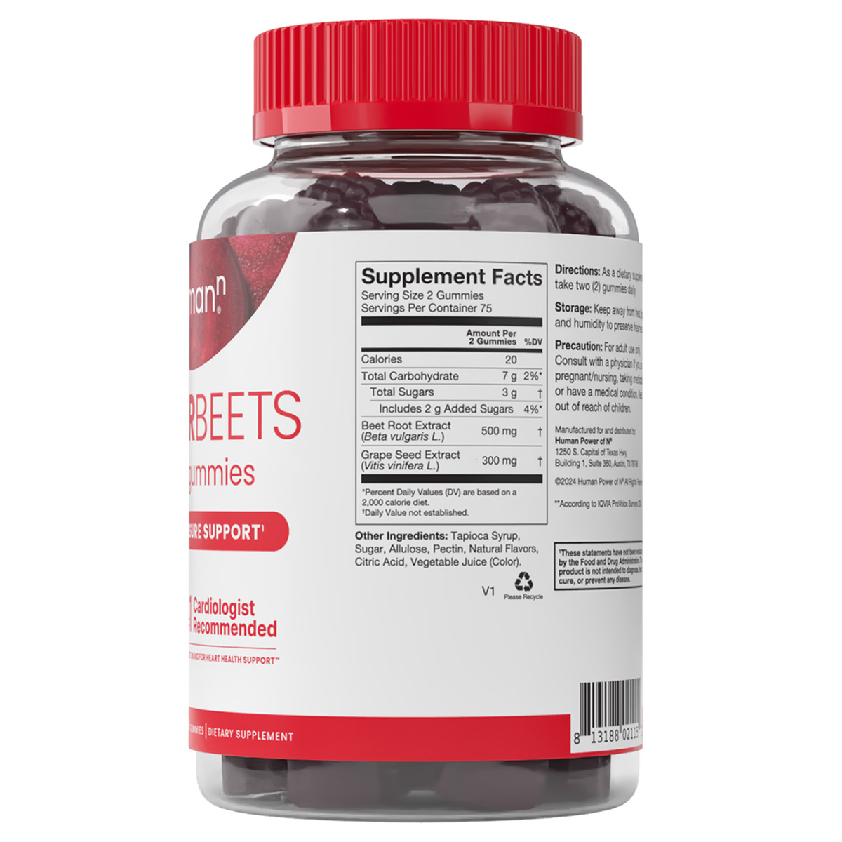 SuperBeets Heart Gummies, Strawberry, 150ct | Costco