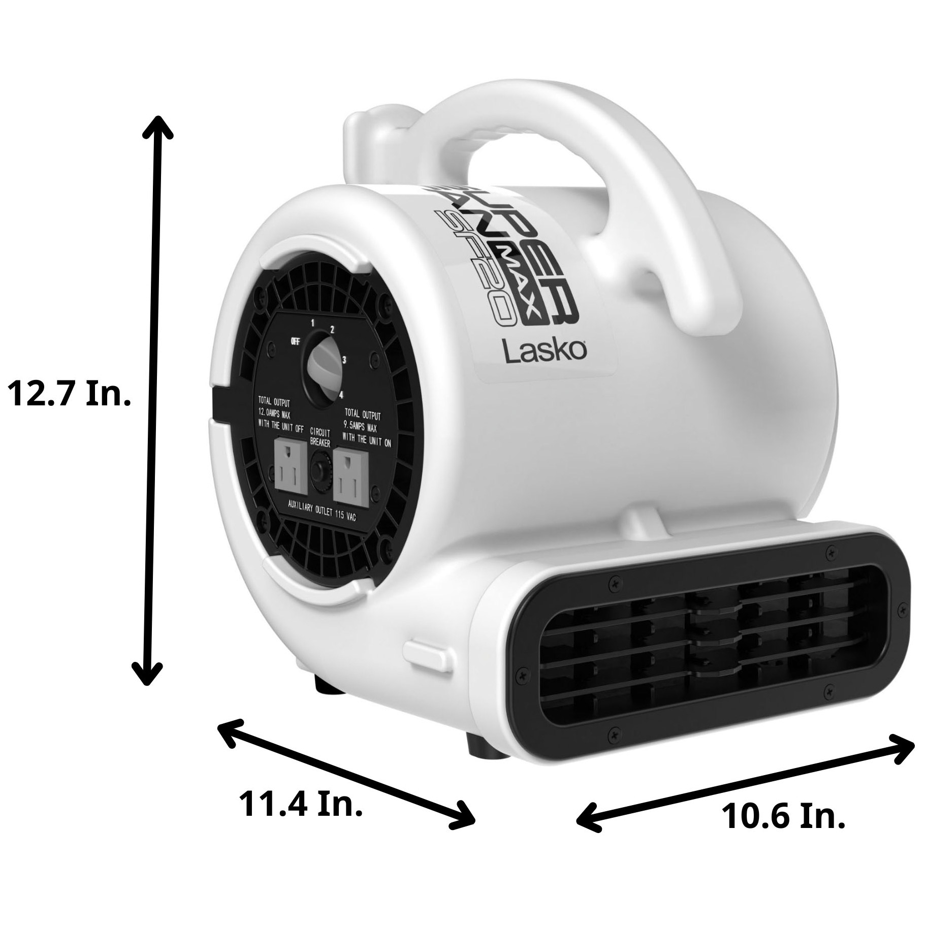 Lasko Super Fan MAX, 4-Speed Multi-Purpose Compact Air Mover, Blower ...