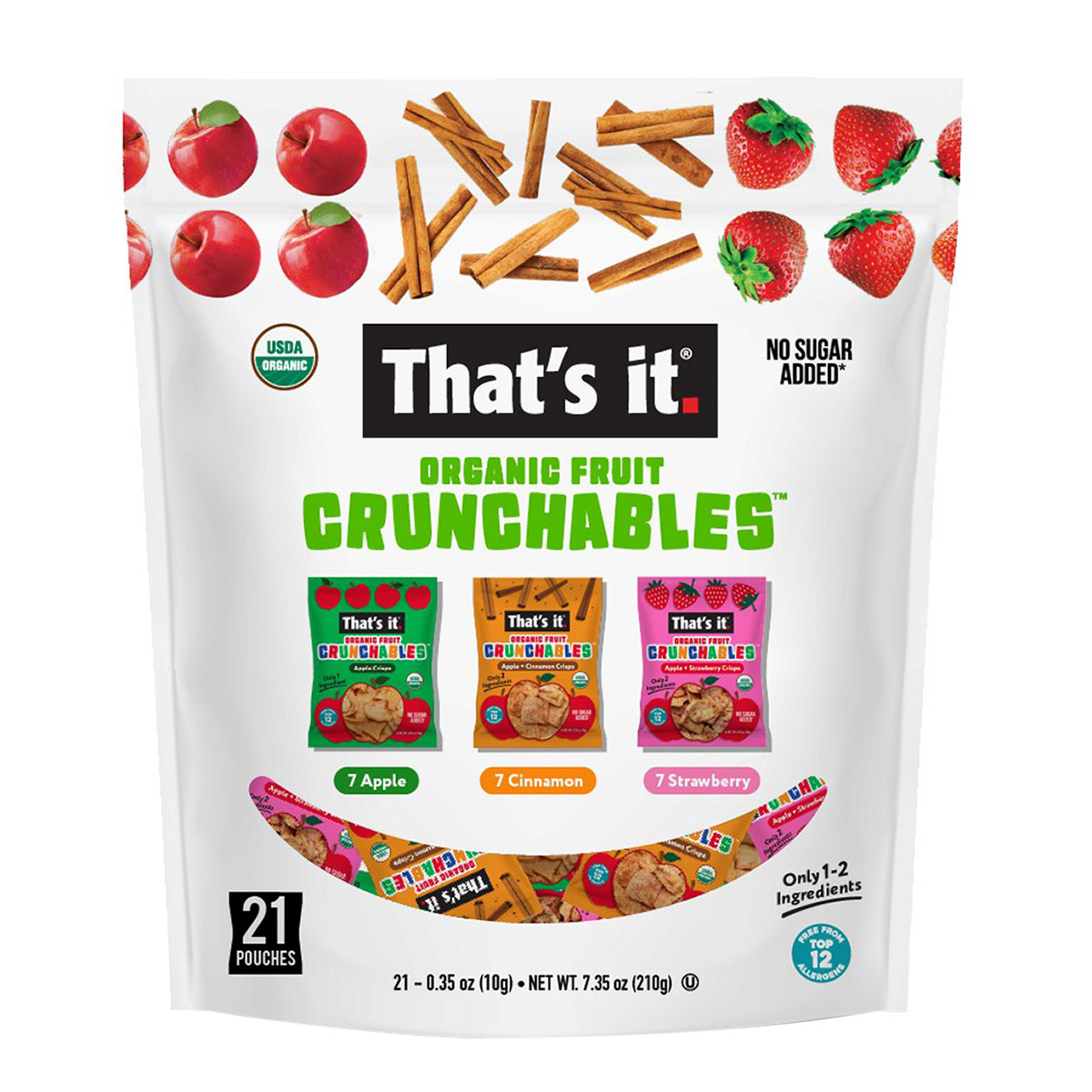 That's it, Organic Fruit Crunchables, Variety Pack, 0.35 oz, 21-count ...