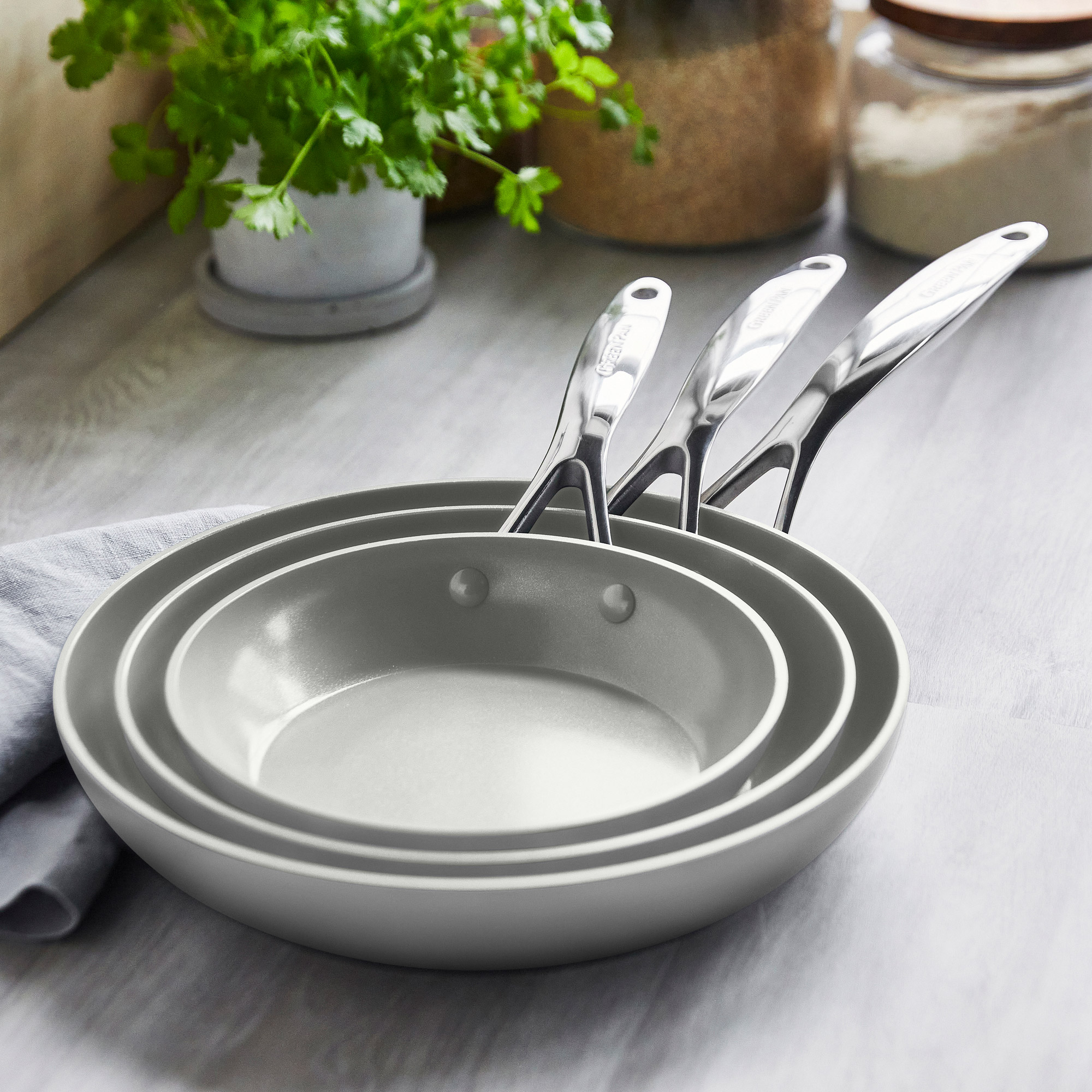 GreenPan Venice Pro Ceramic Non-Stick 3-piece Frypan Set | Costco