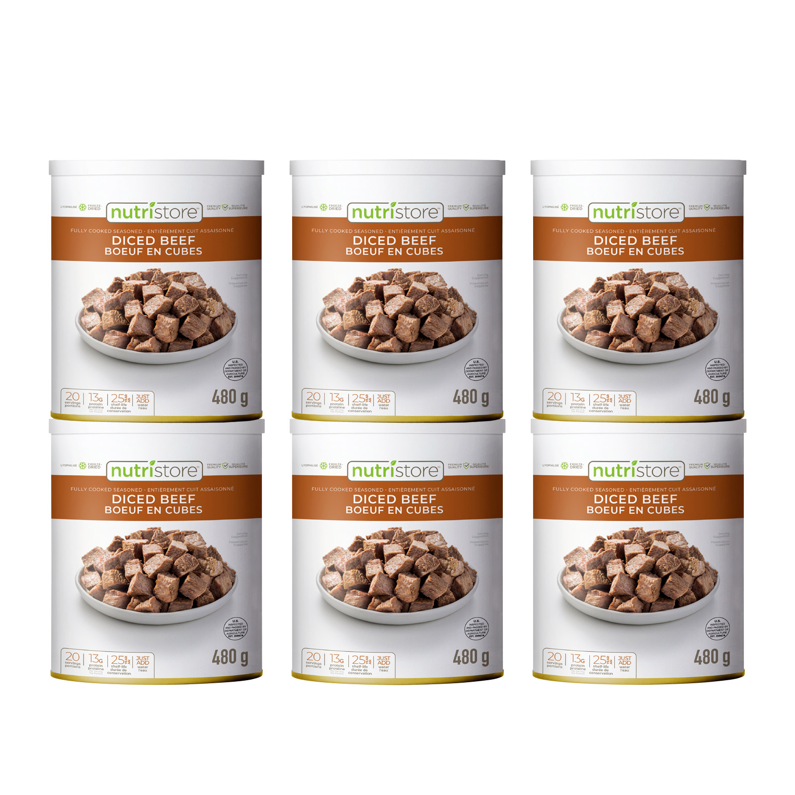 Nutristore Freeze Dried Diced Beef, 6 x 420 g | Costco