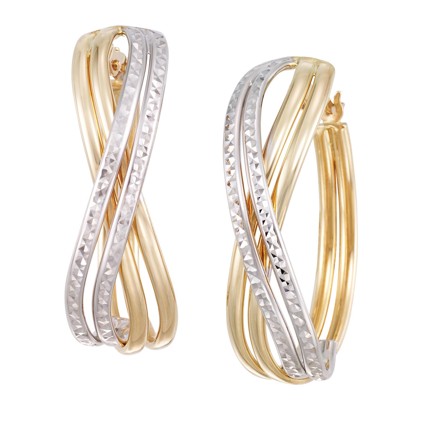 Double Strand Crossover Hoop Earrings | Costco