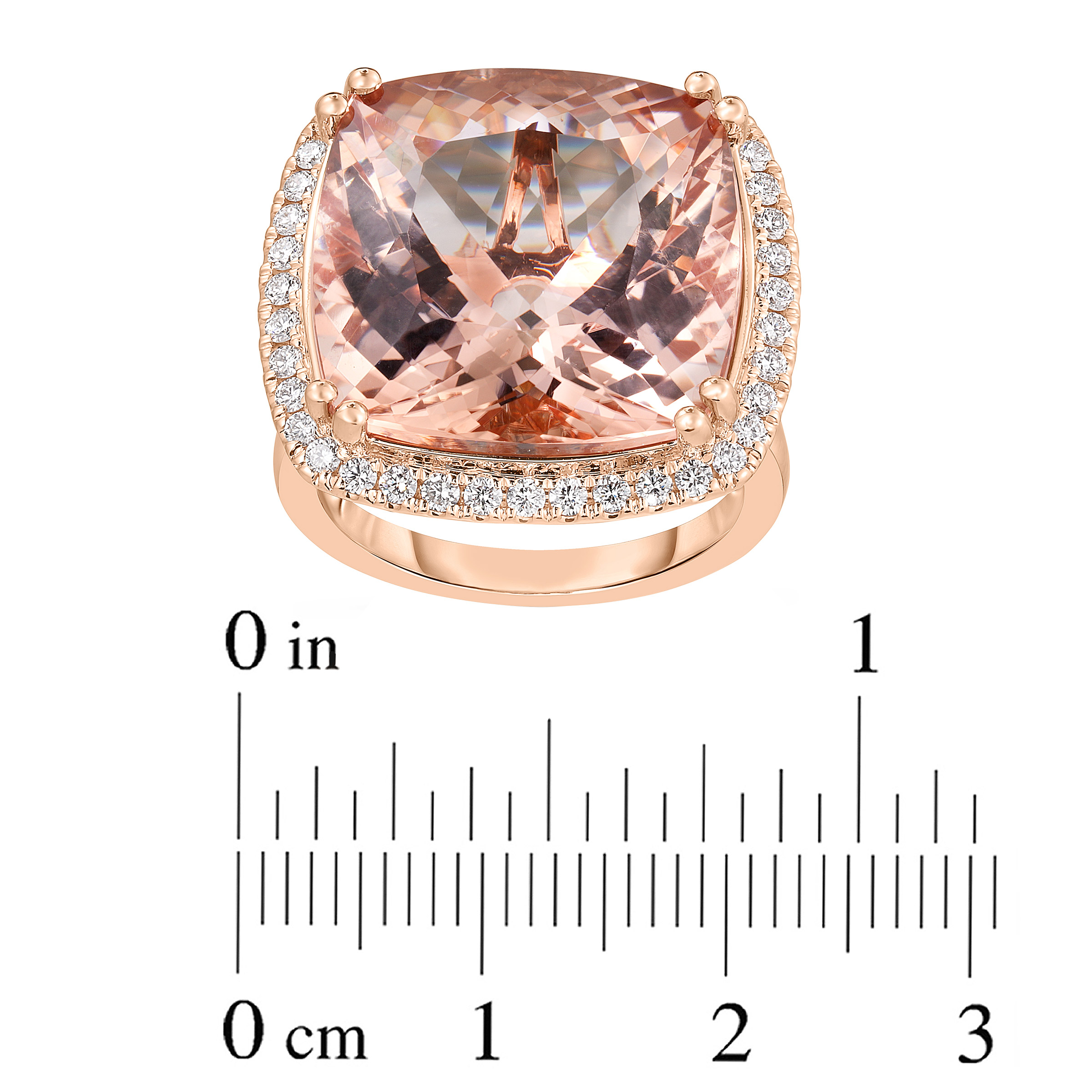 Cushion Cut Morganite & Diamond 14kt Rose Gold Halo Ring | Costco