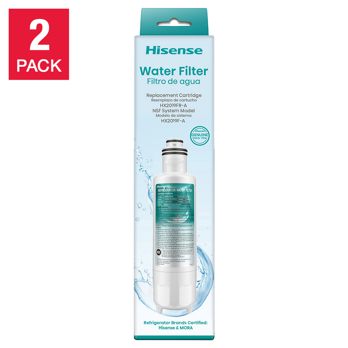 Hisense Refrigerator Water Filter, 2 pack | Costco
