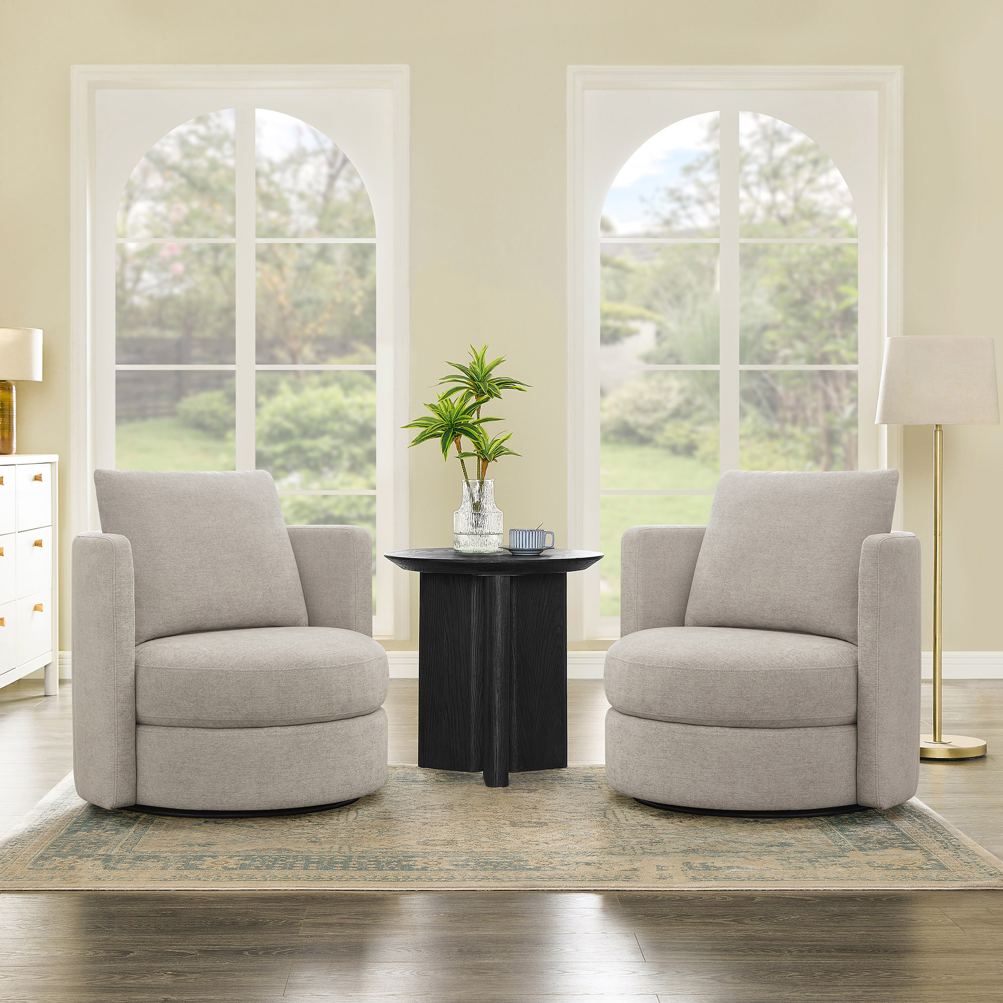 Thomasville Davos Swivel Chairs, 2-pack, Gray | Costco