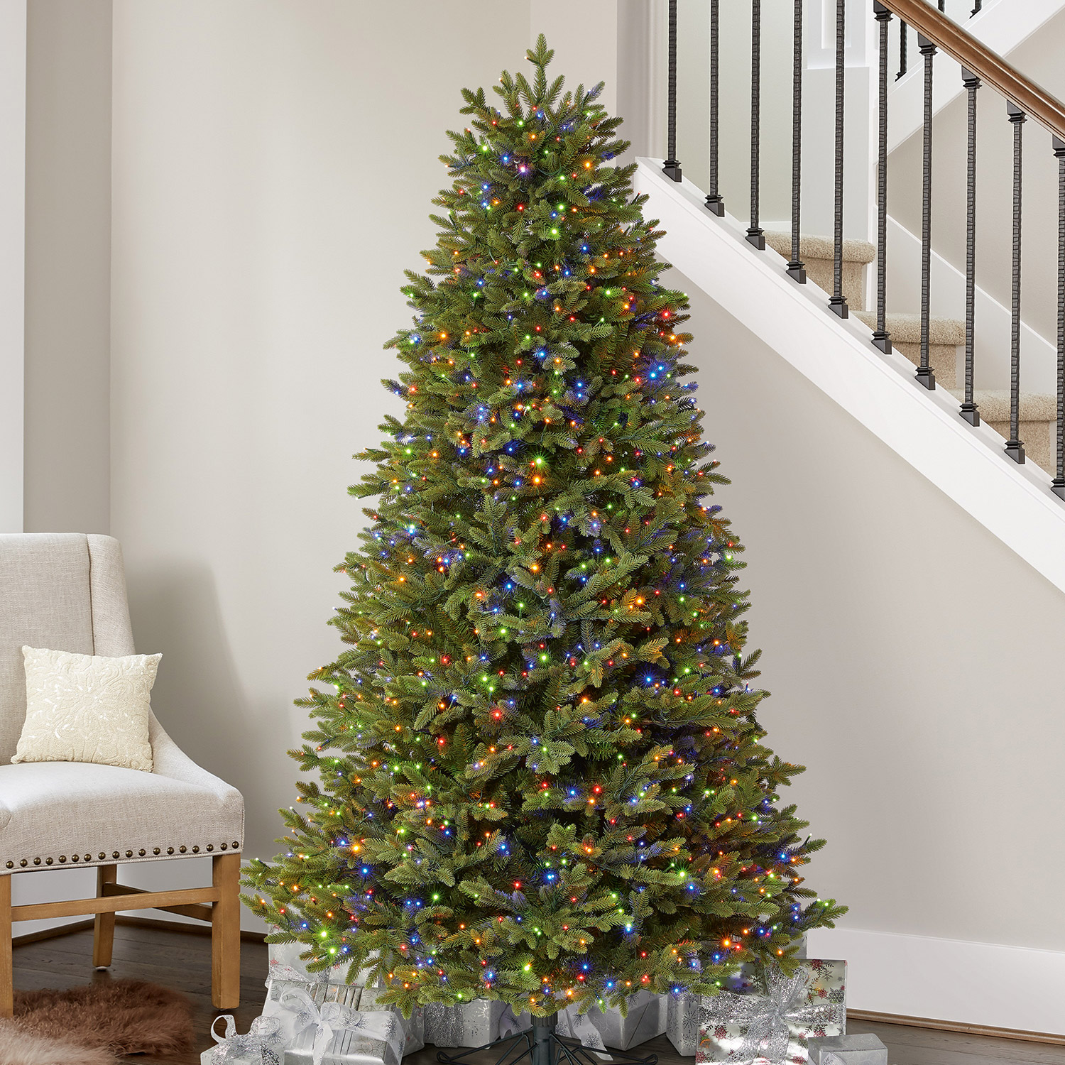 6.5 ft Pre-Lit Aspen Artificial Christmas Tree, 1,500 Color-Changing ...