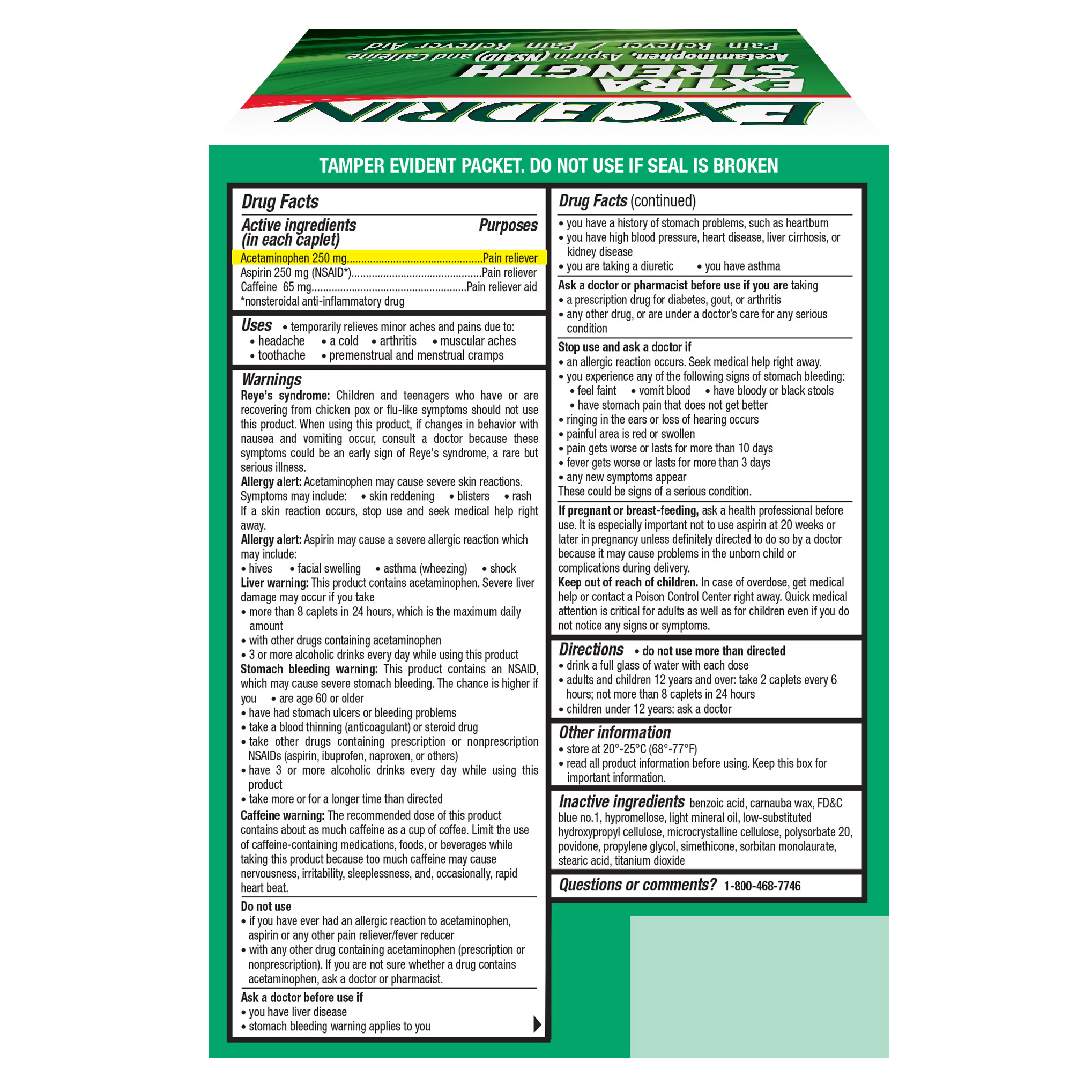 Excedrin Extra Strength Caplets, 2 per Pouch, 30 ct | Costco