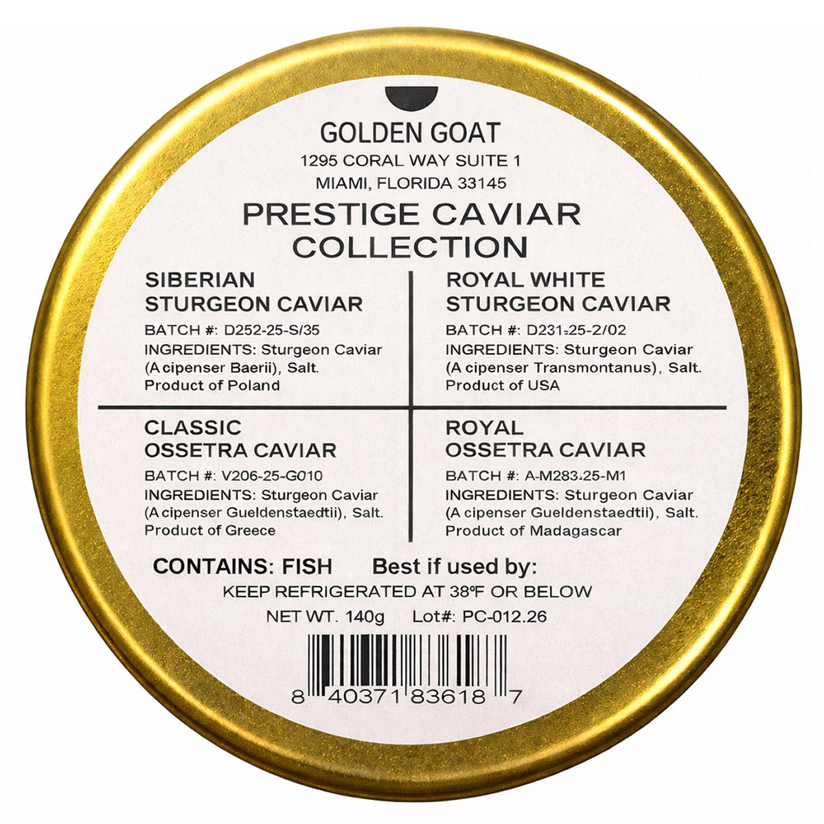 Golden Goat Caviar Prestige Collection Tasting Gift Tin 4.9oz | Costco