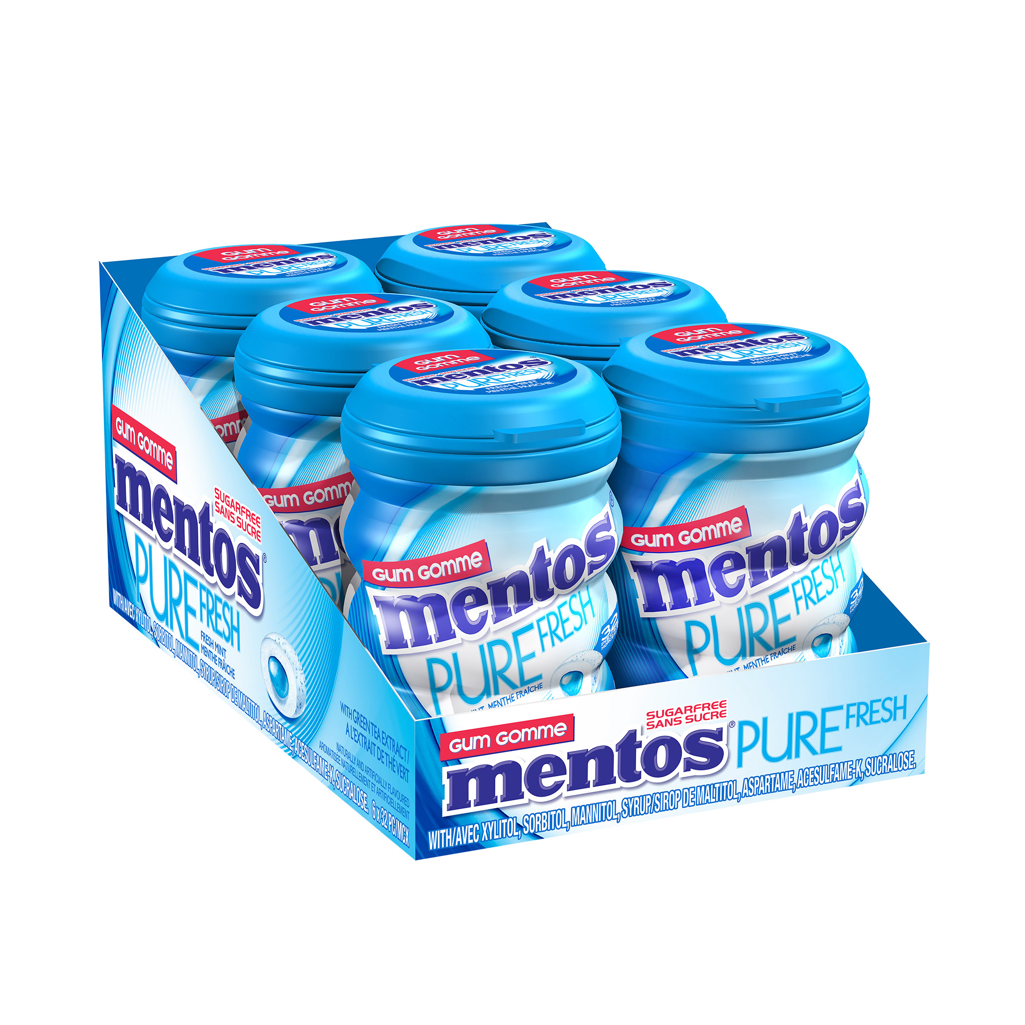 Mentos Pure Fresh Gum - Fresh mint flavour, 6 × 32 pieces | Costco