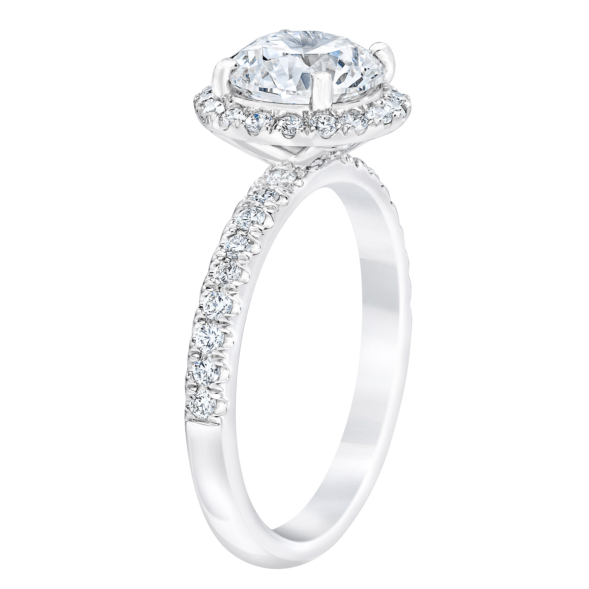 Round Brilliant 2.58 ctw VVS1 Clarity, H Color Diamond Platinum Halo ...