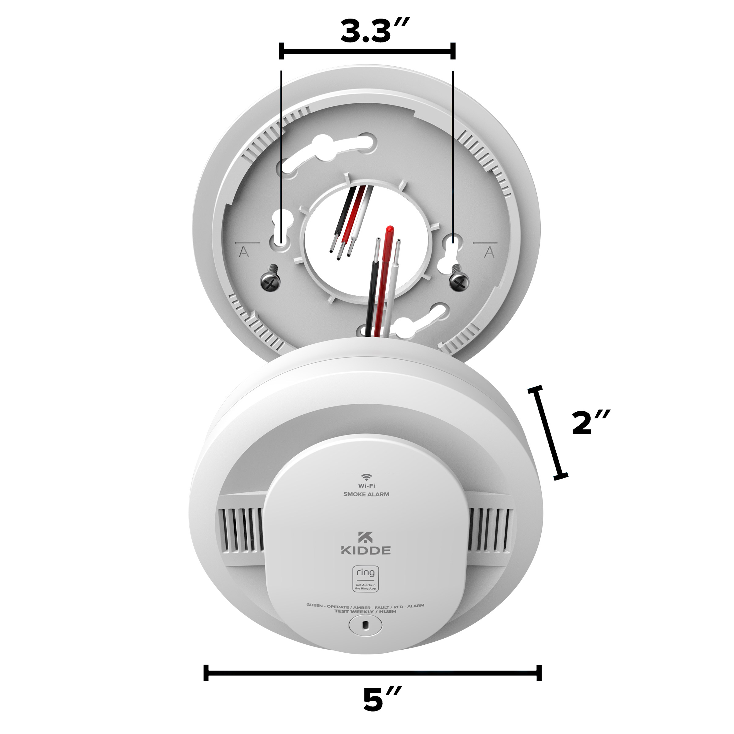 Kidde Smart Smoke and Carbon Monoxide Detector, Ring App Enabled ...