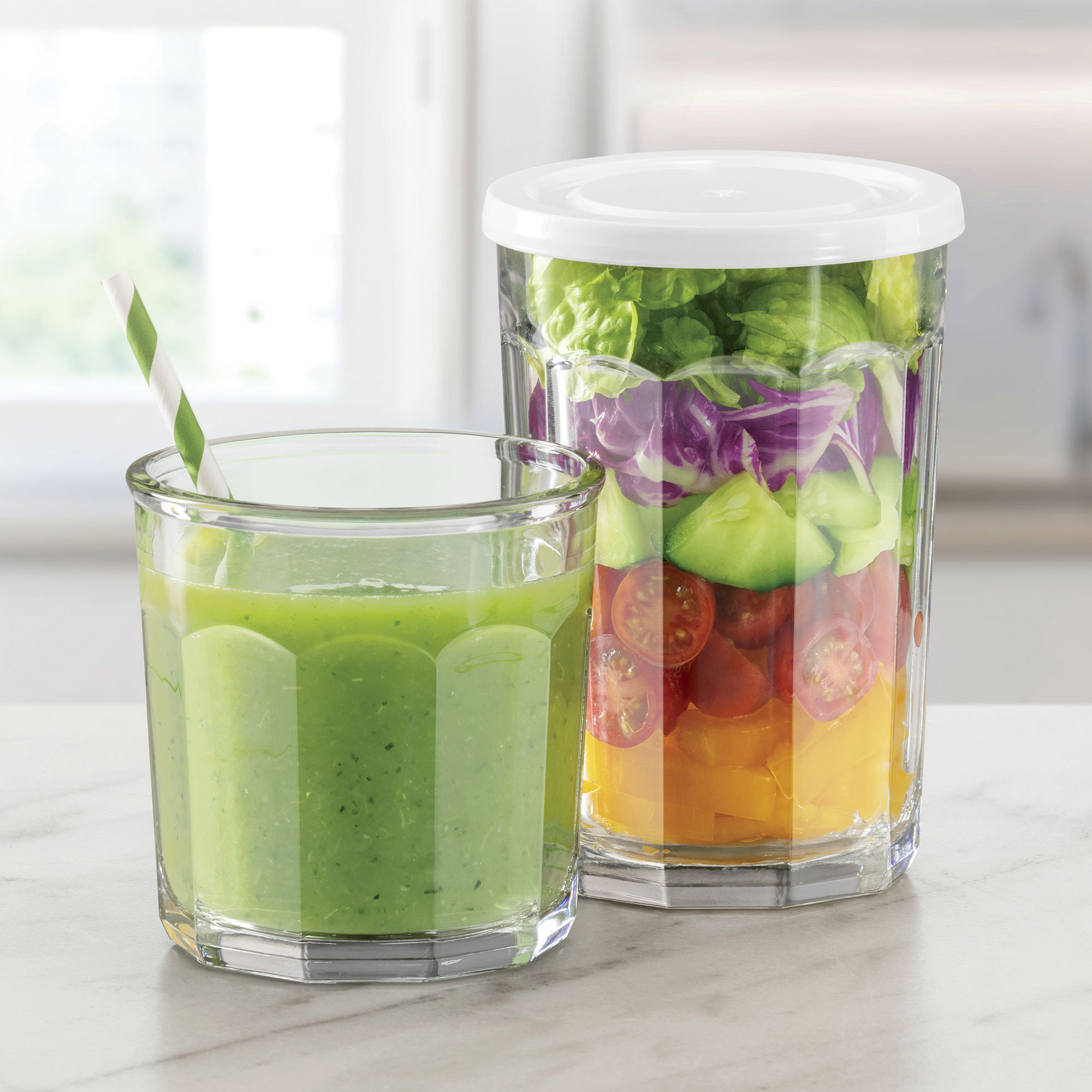 Libbey Atria 16pc Glassware Set with Lids | Costco