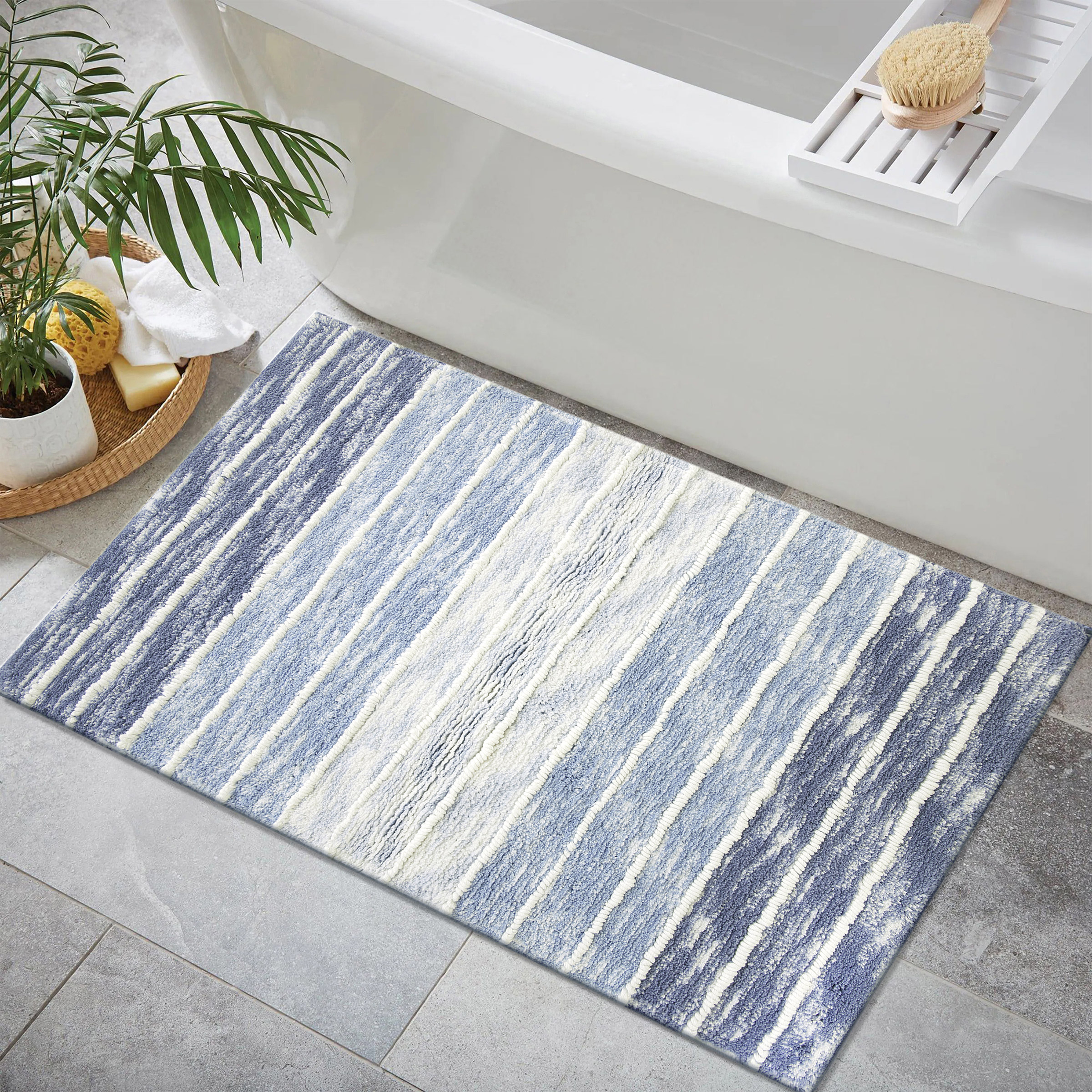 Ombre Space Dye Bath Rug, Gray | Costco