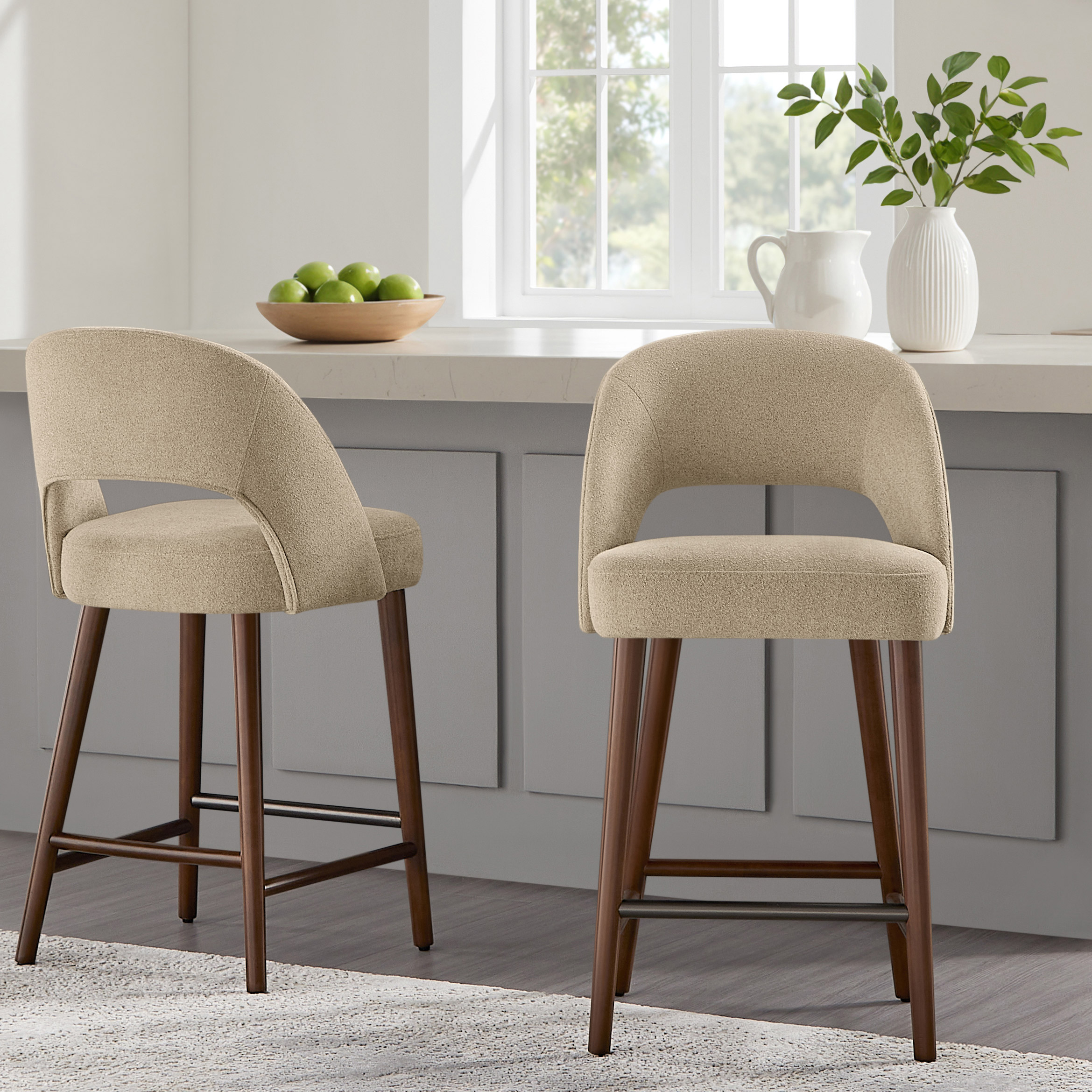 Lilah Counter Stool in Tan, Set of 2 | Costco